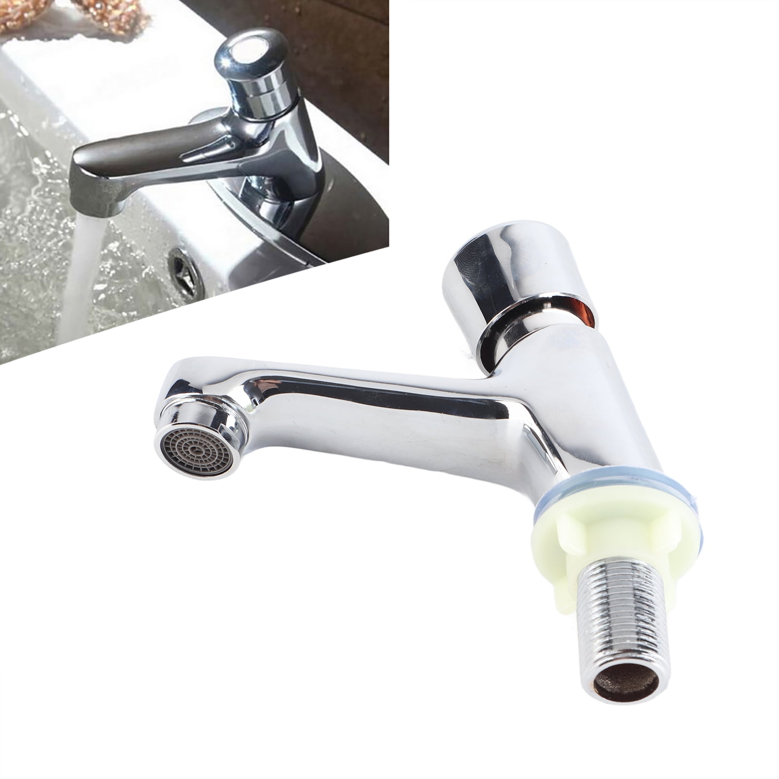 Public Ktchen Bathroom Chrome Plated Self Closing Water Saving Time ...