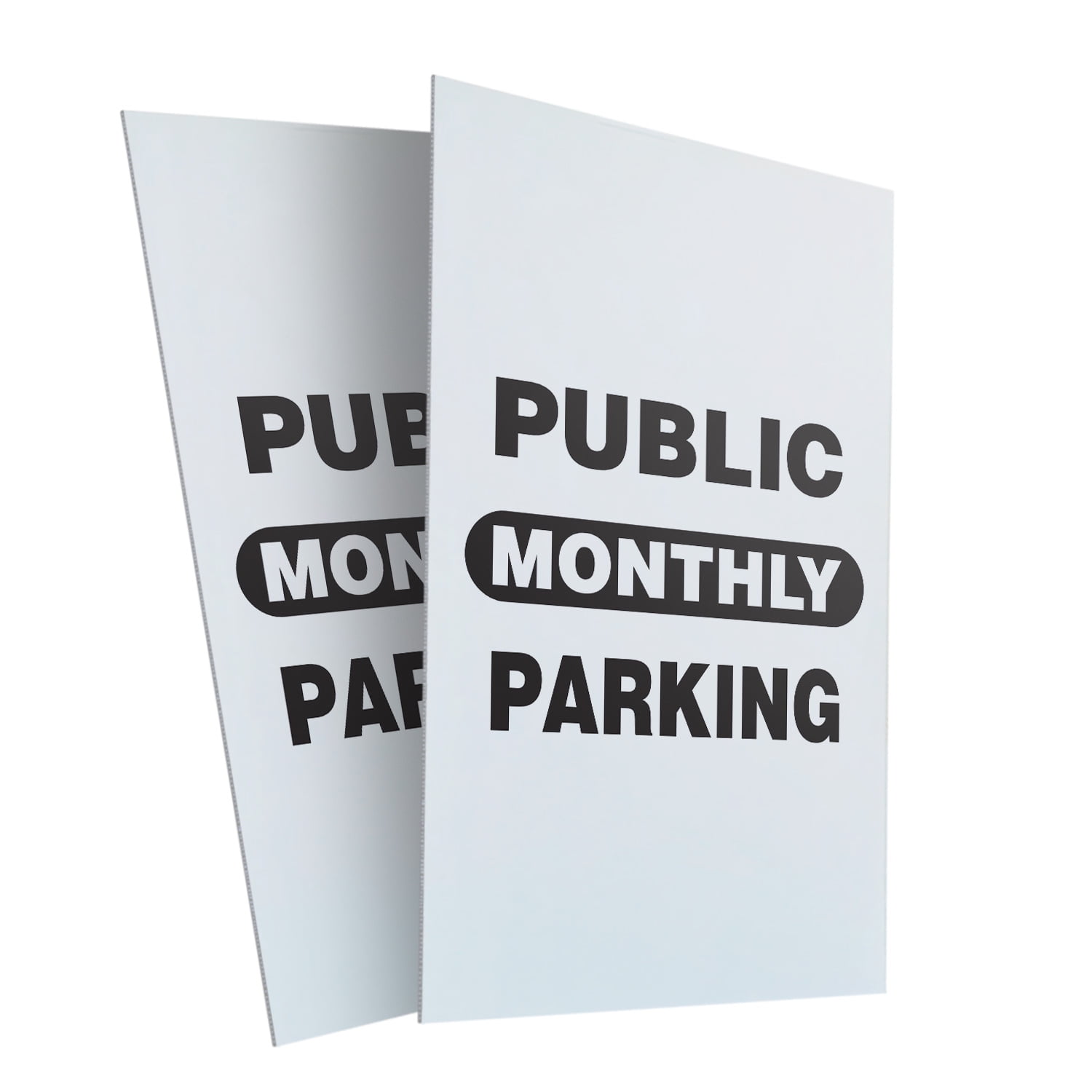 Public Monthly Parking (2-Pack) 24 Inch x 36 Inch Plastic Signs | Sign ...