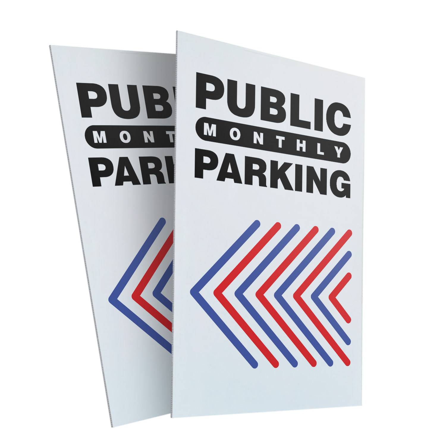 Public Monthly Parking Left (2-Pack) 24 Inch x 36 Inch Plastic Signs ...