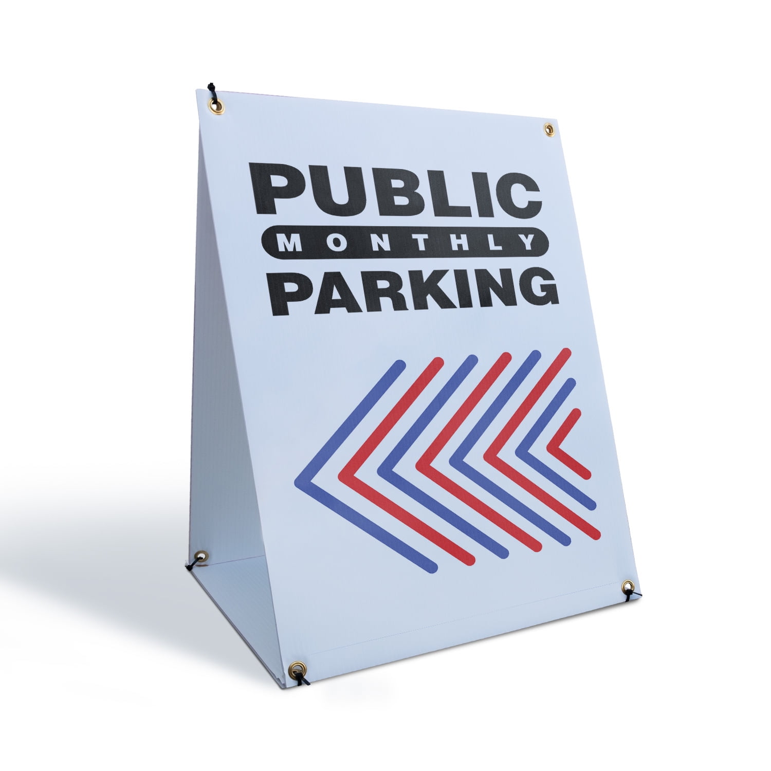 Public Monthly Parking Left Sidewalk Sign 24 Inch x 36 Inch A-Frame ...