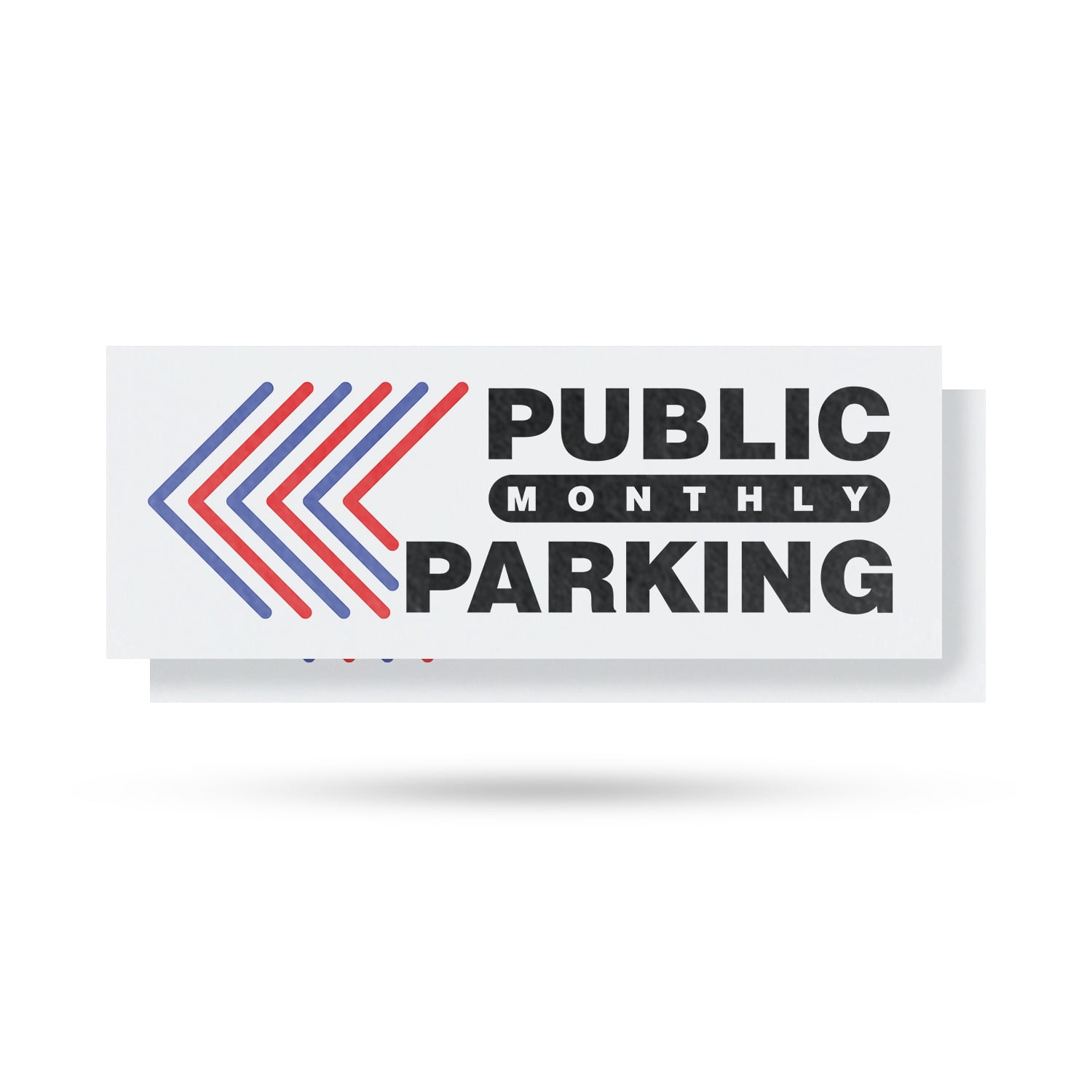Public Monthly Parking Left Vinyl Decal 2 Pack of 24 Inch x 9 Inch ...