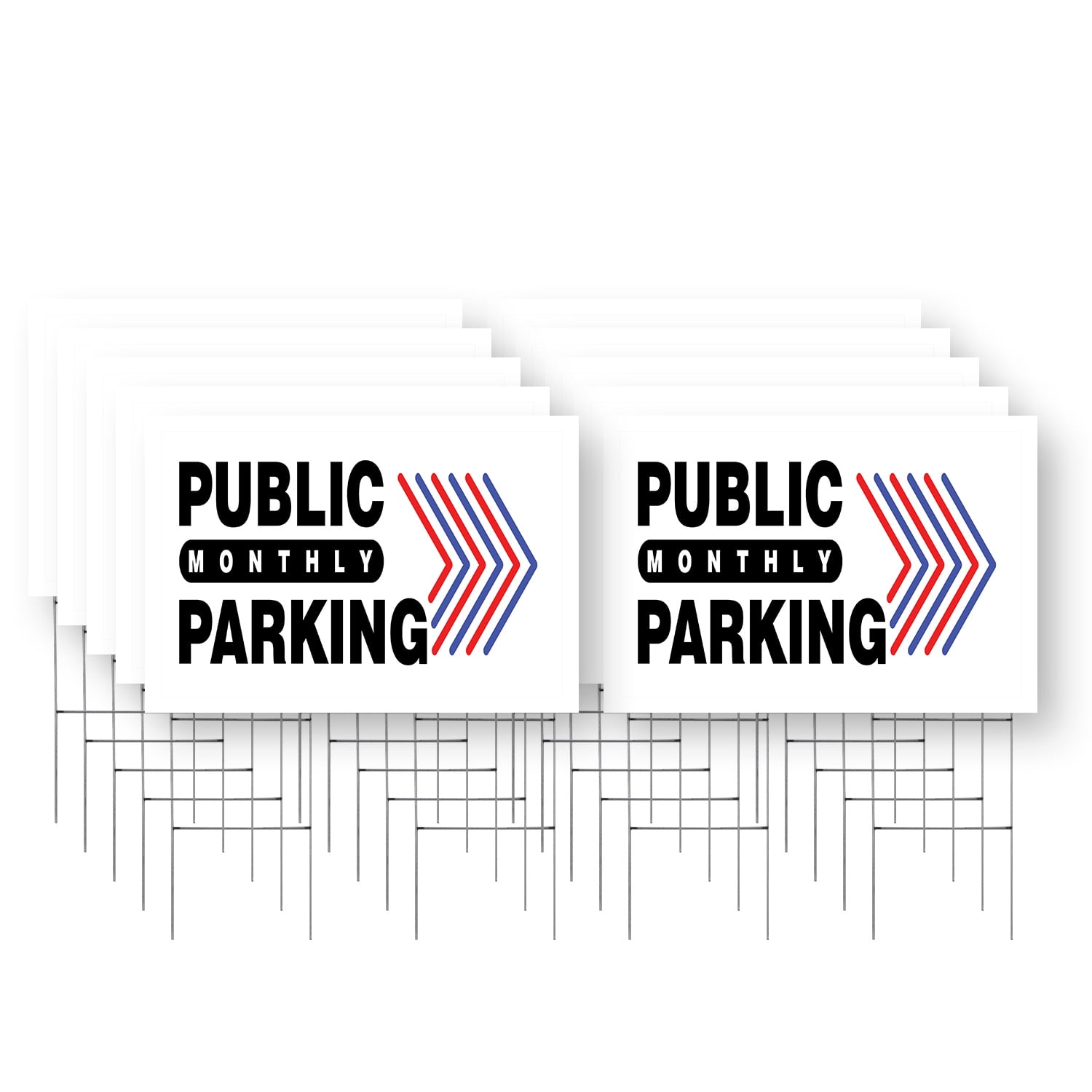 Public Monthly Parking Right Yard Sign 10 Pack of 24 Inch x 36 Inch ...
