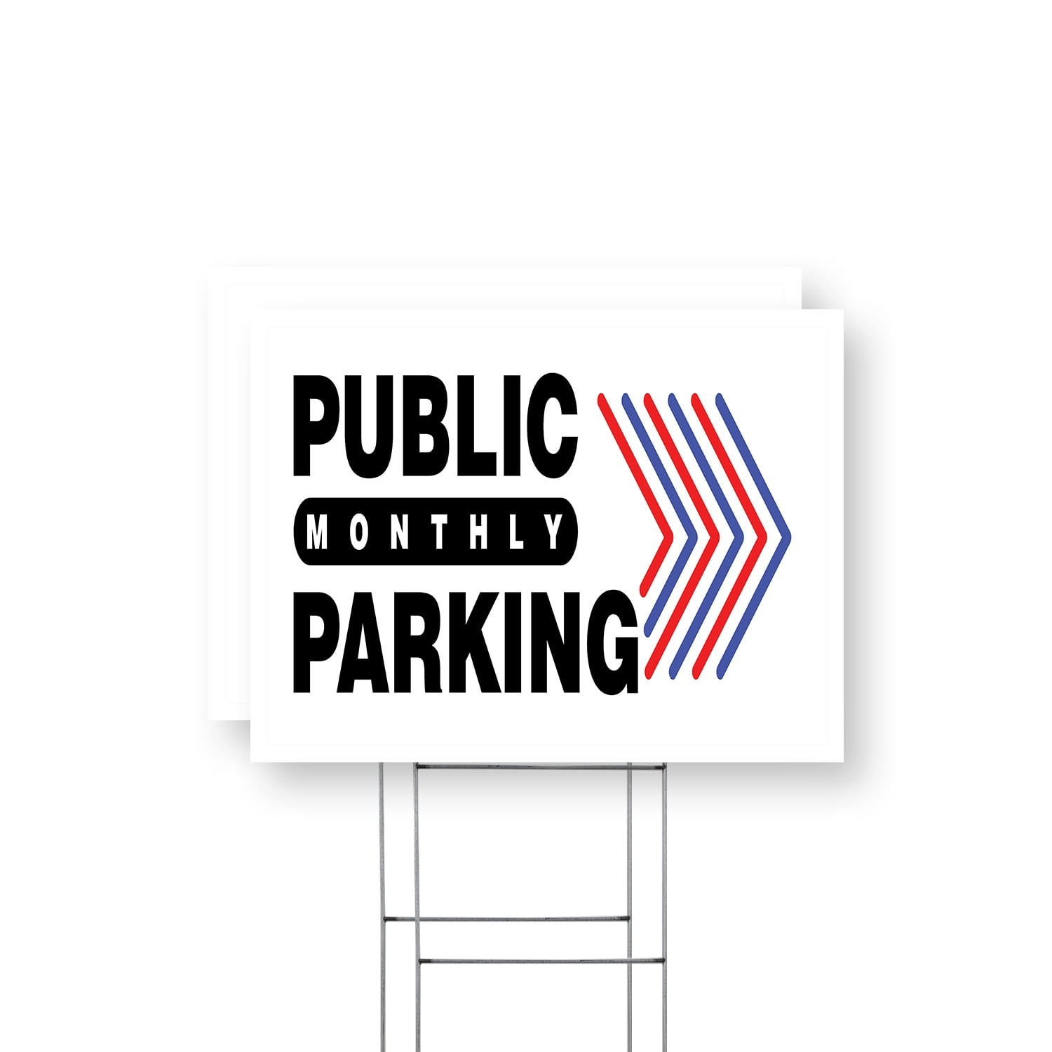 Public Monthly Parking Right Yard Sign 2 Pack of 12 Inch x 16 Inch ...