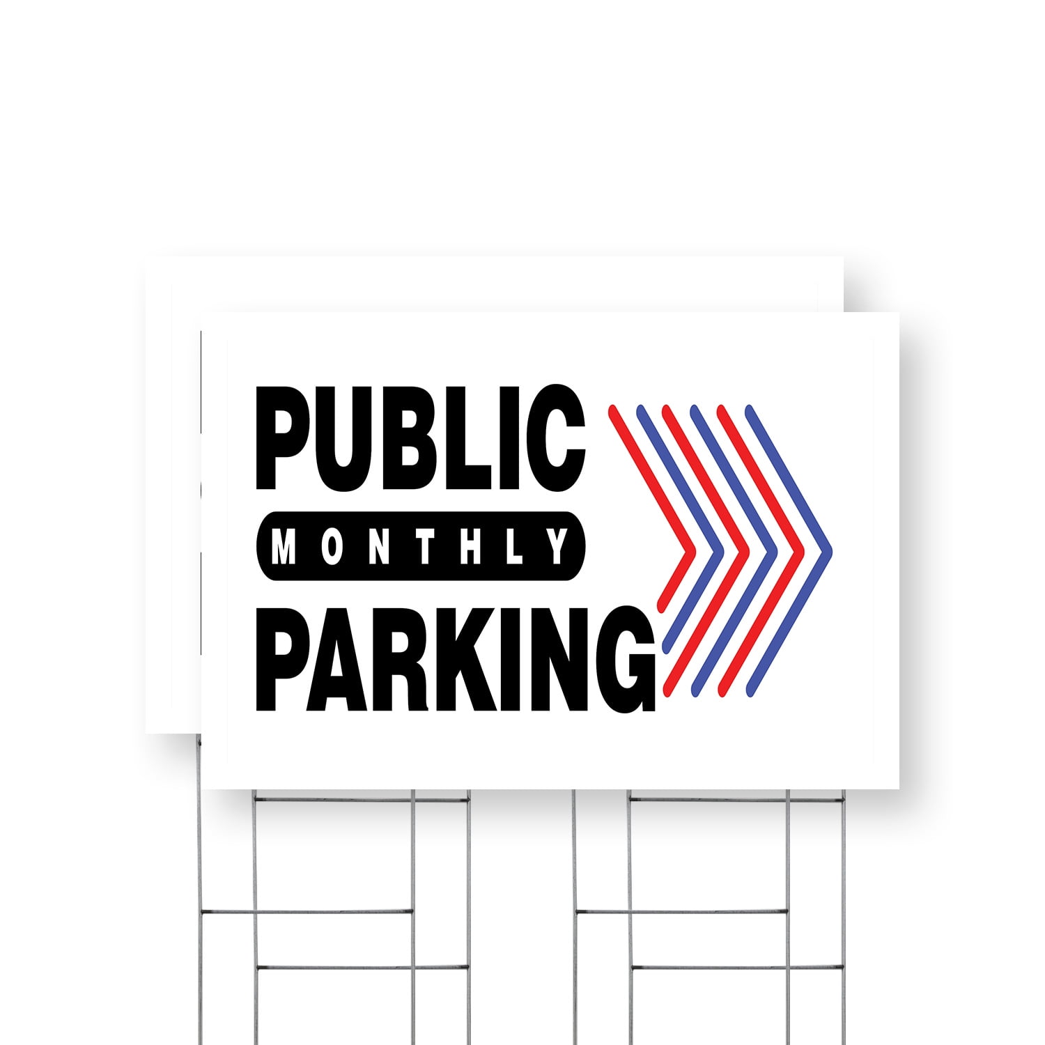 Public Monthly Parking Right Yard Sign 2 Pack of 24 Inch x 36 Inch ...