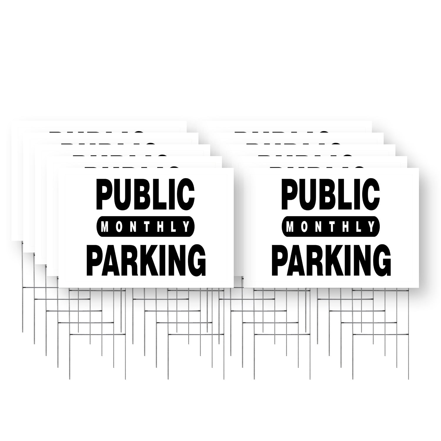 Public Monthly Parking Yard Sign 10 Pack of 24 Inch x 36 Inch Single ...