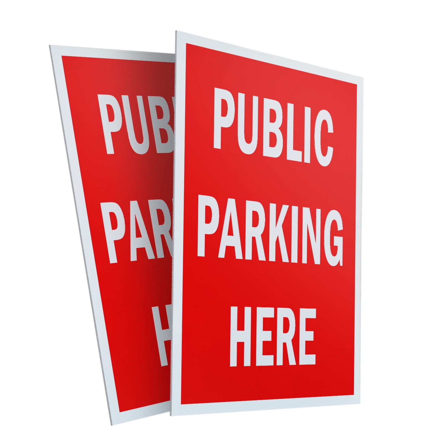 Public Parking Here (2-PACK) 24" x 36" Plastic Signs | Sign Insert 4mm ...