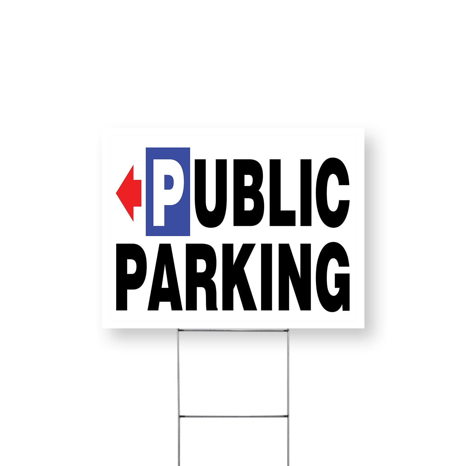 Public Parking Left Yard Sign 18 Inch x 24 Inch Single Sided ...