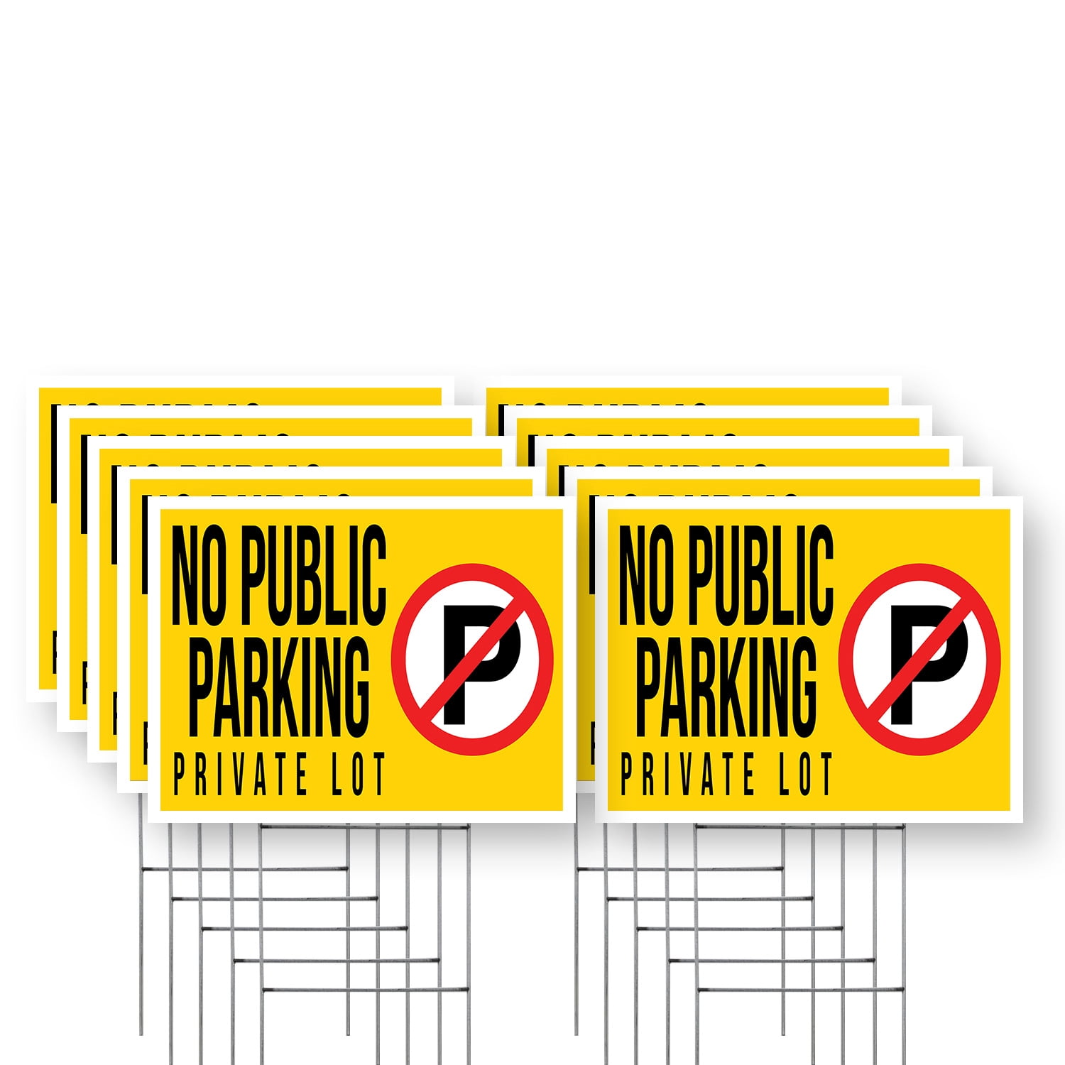 No Public Parking Private Lot Yard Sign 10 Pack of 12 Inch x 16 Inch ...