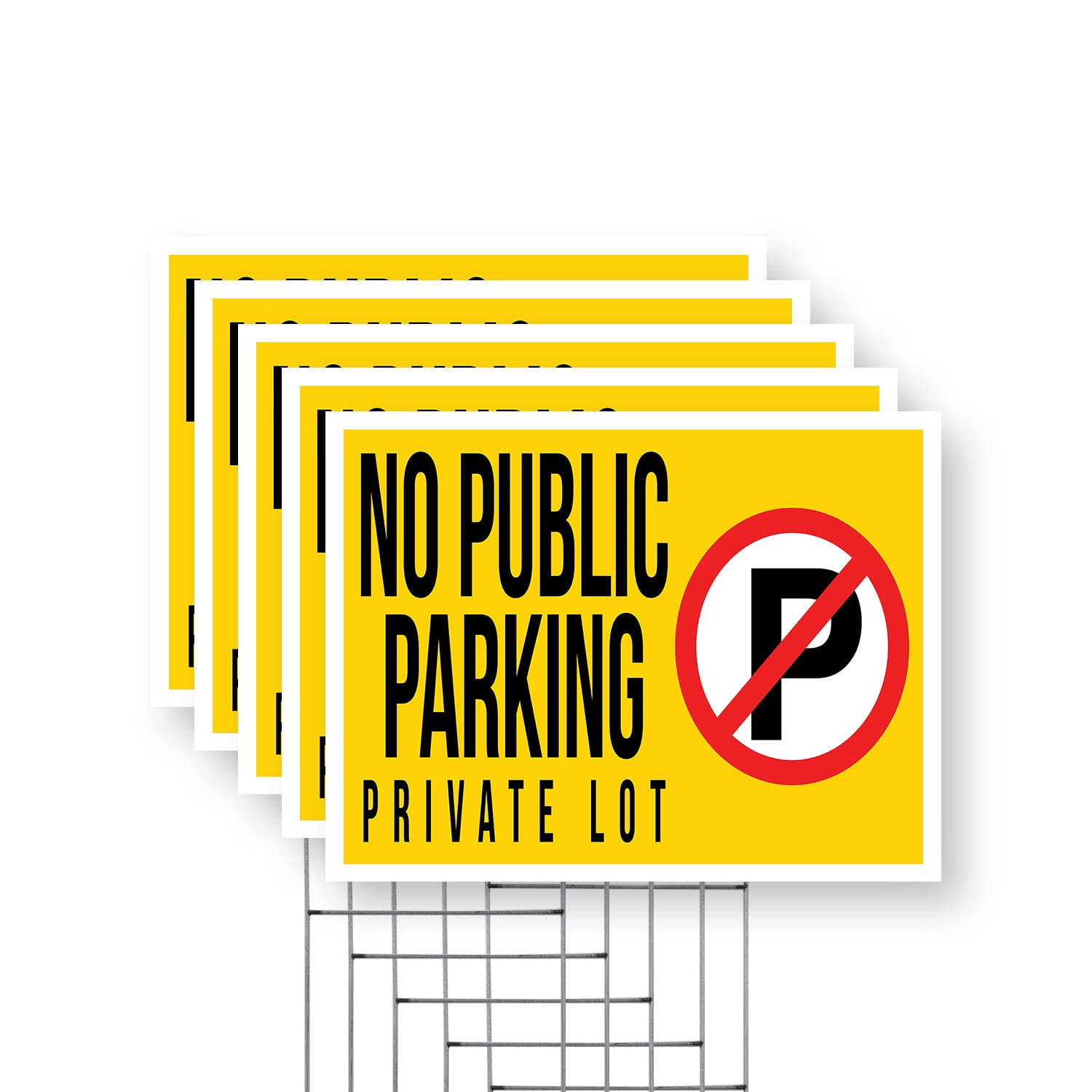 No Public Parking Private Lot Yard Sign 5 Pack of 18 Inch x 24 Inch ...