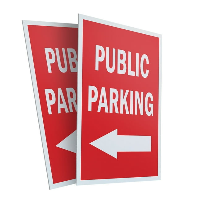Public Parking With Arrow (2-PACK) 24" x 36" Plastic Signs | Sign ...