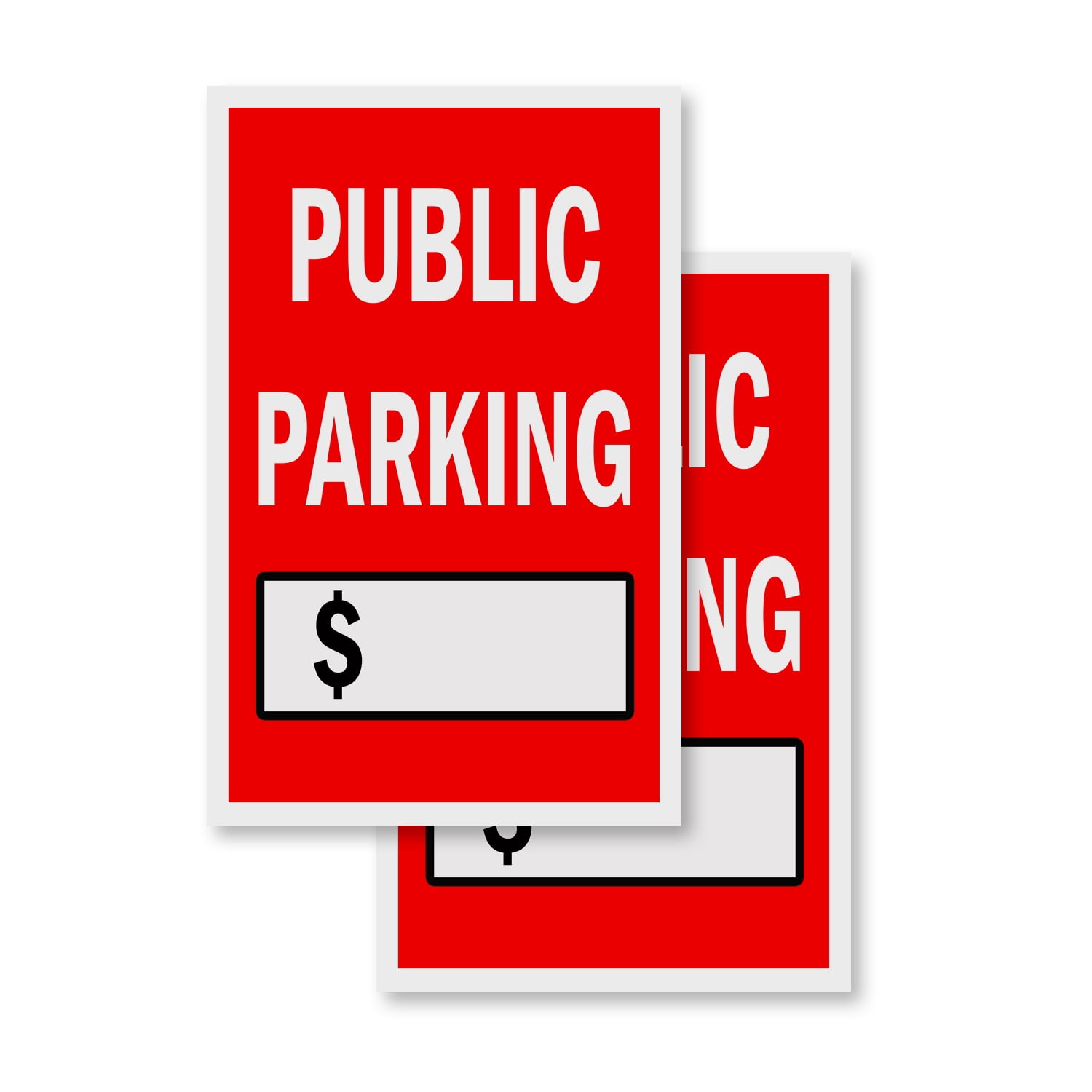 Public Parking With Price (2-PACK) 24" x 36" Vinyl Decals | Sign Insert ...