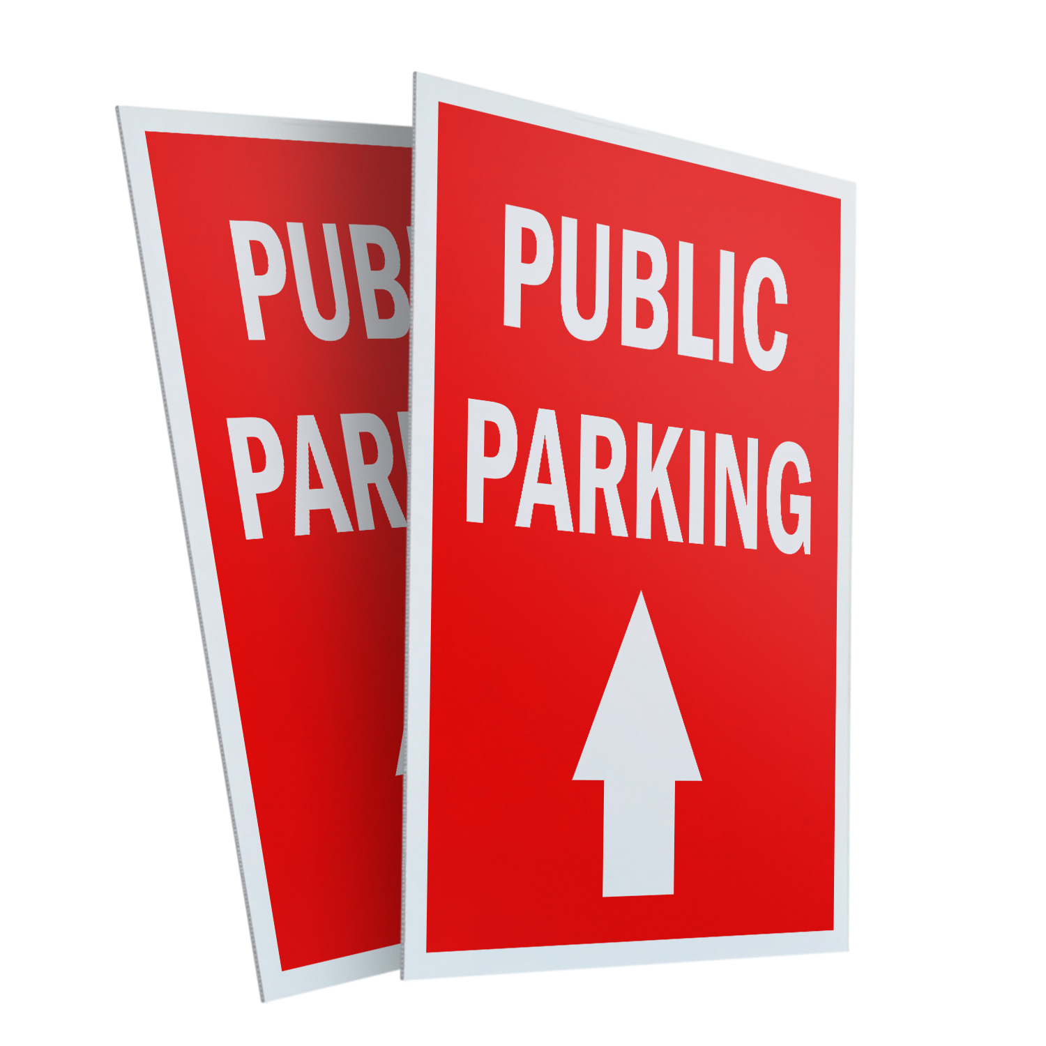 Public Parking With Up Arrow (2-PACK) 24" x 36" Plastic Signs | Sign ...