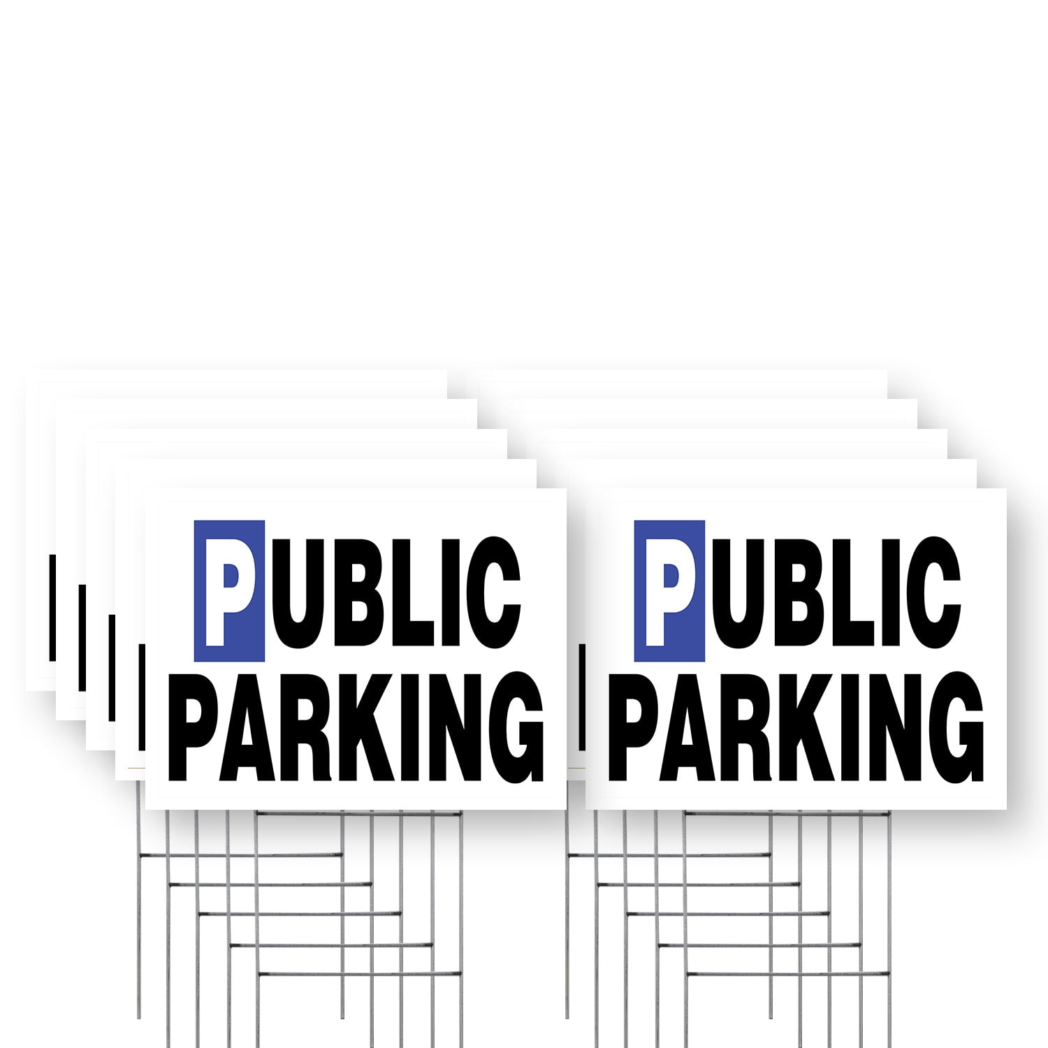 Public Parking Yard Sign 10 Pack of 12 Inch x 16 Inch Double Sided ...