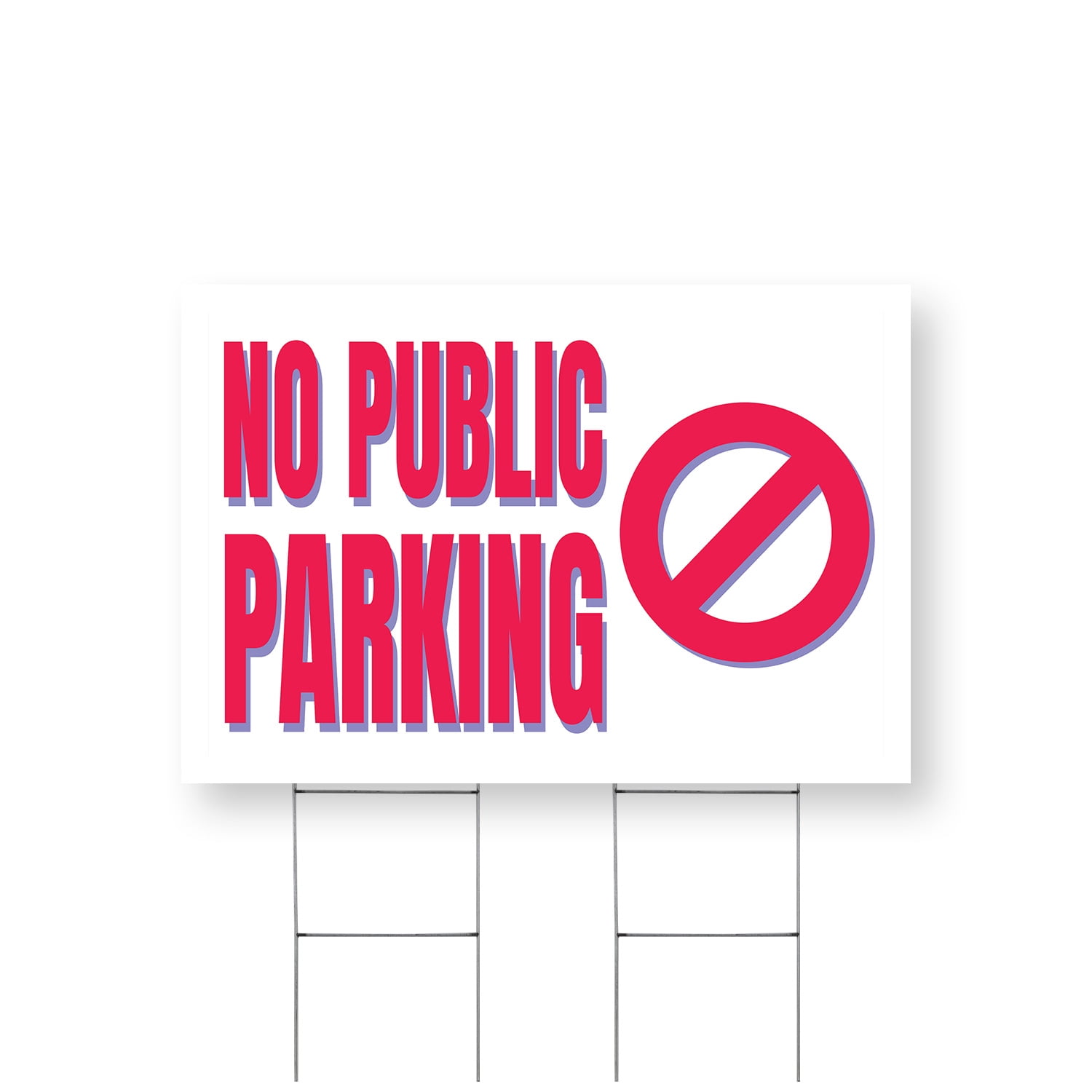 No Public Parking Yard Sign 24 Inch x 36 Inch Double Sided Weatherproof ...