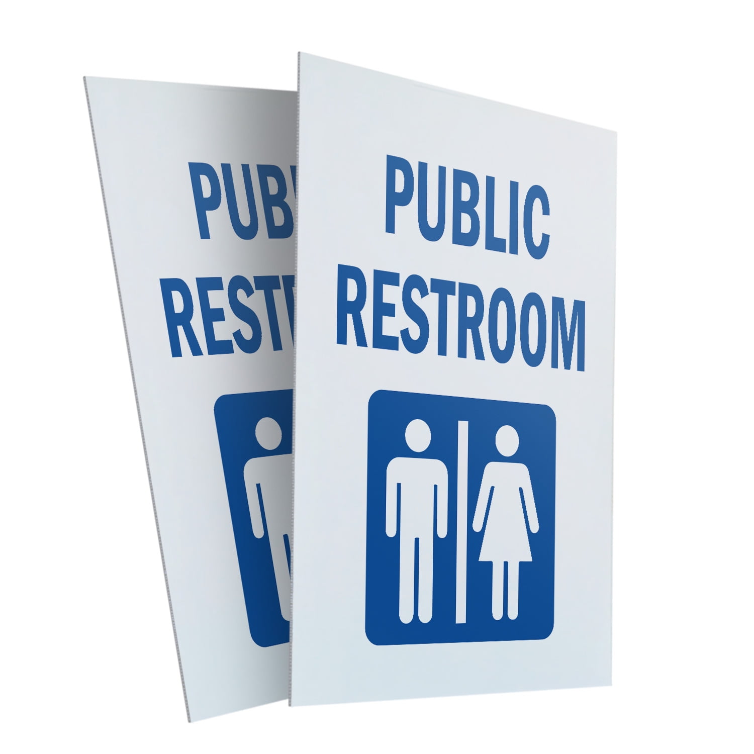 Public Restroom (2-PACK) 24" x 36" Plastic Signs | Sign Insert 4mm ...