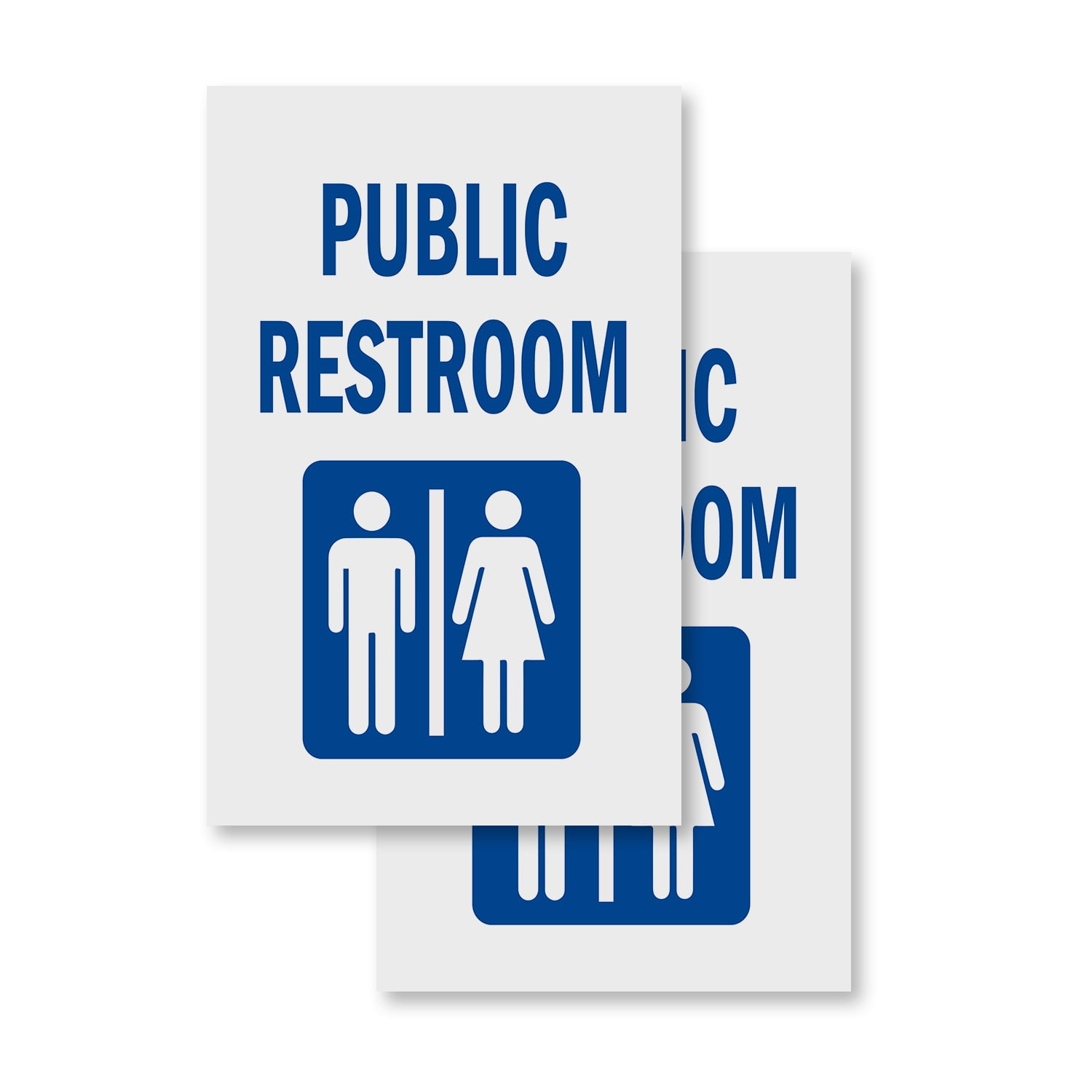 Public Restroom (2-PACK) 24" x 36" Vinyl Decals | Sign Insert Peel ...