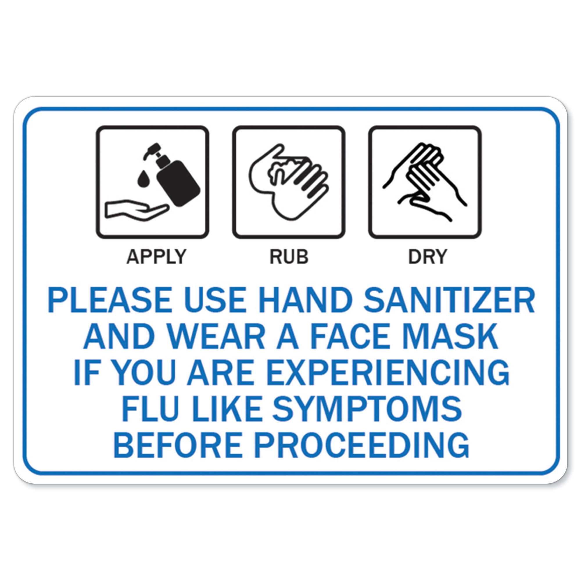 Public Safety Sign - Apply Rub Dry | Vinyl Decal | Protect Your ...