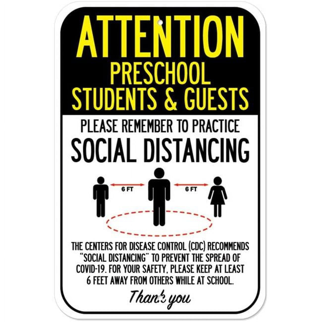 Public Safety Sign - Attention Preschool Students & Guests Practice ...