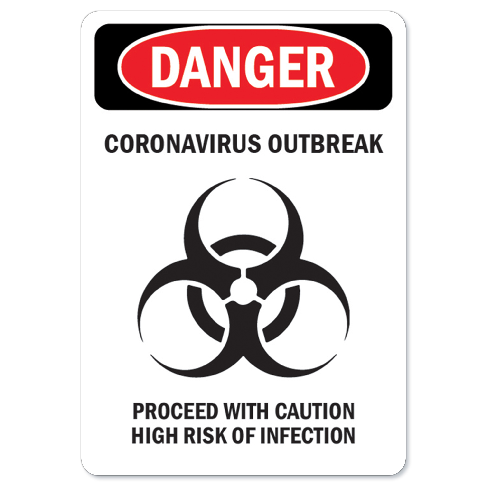 Public Safety Sign - Danger Corona Outbreak | Peel And Stick Wall ...