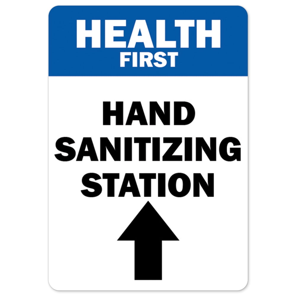 Public Safety Sign - Health First Hand Sanitizing Station | Peel And ...