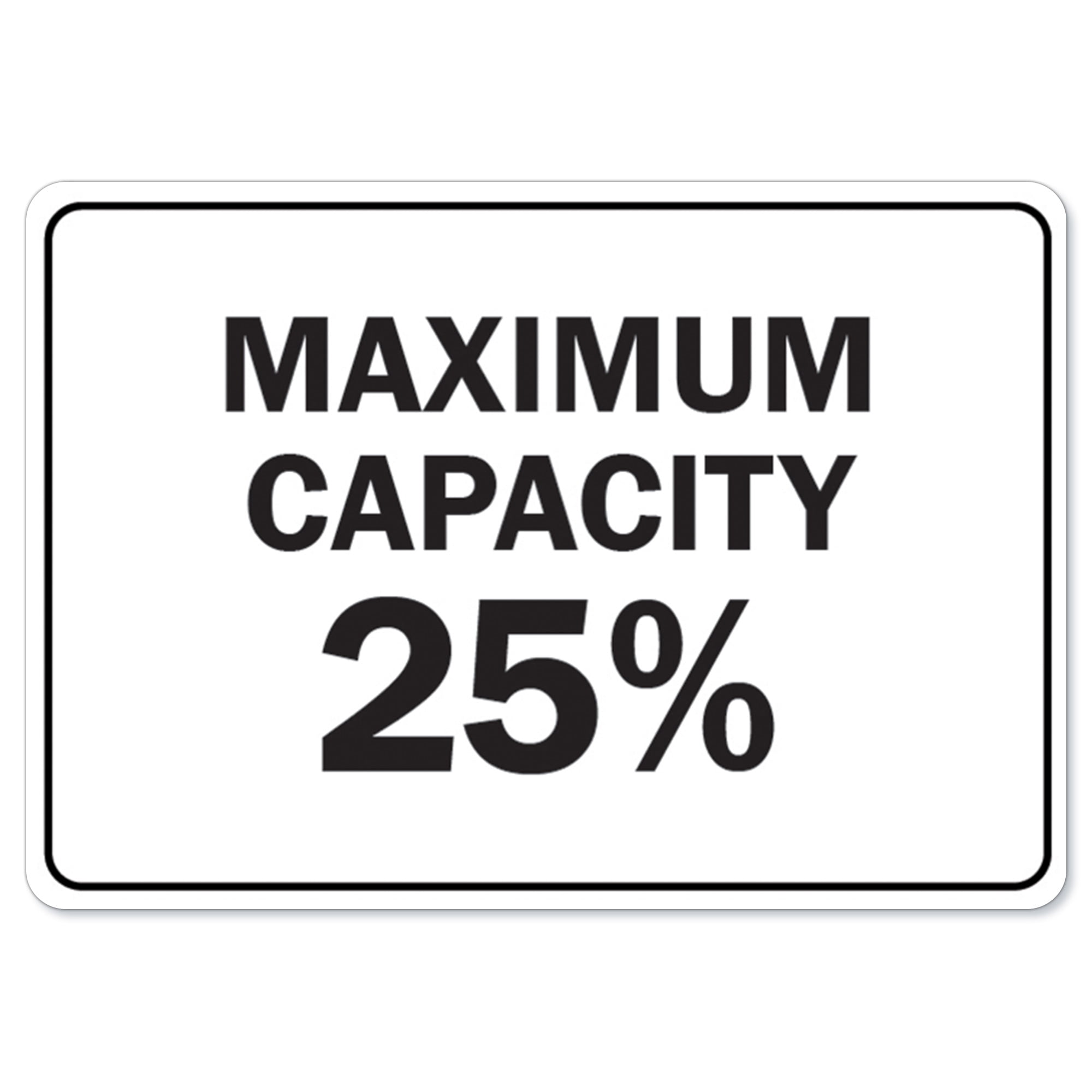 Public Safety Sign - Maximum Capacity 25% | Vinyl Decal | Protect Your ...