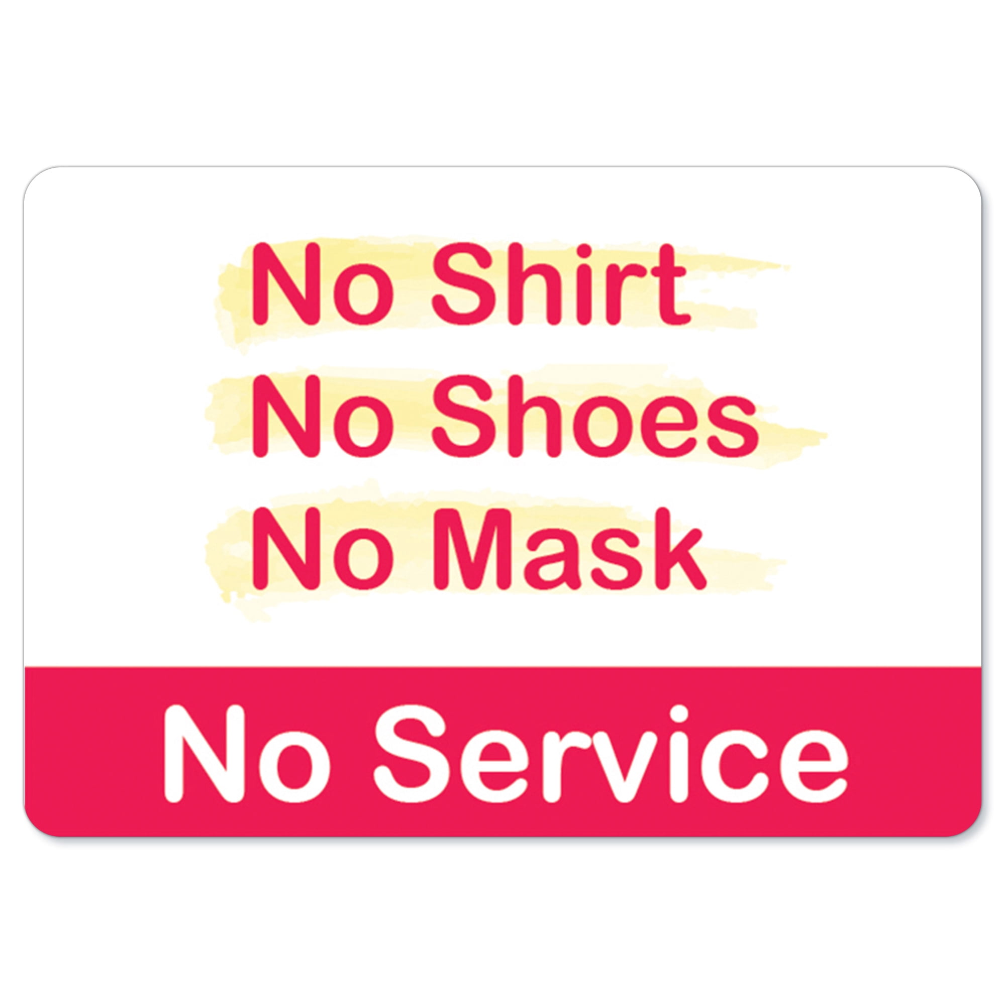 Public Safety Sign - No Shirt No Shoes No Mask No Service | Vinyl Decal ...
