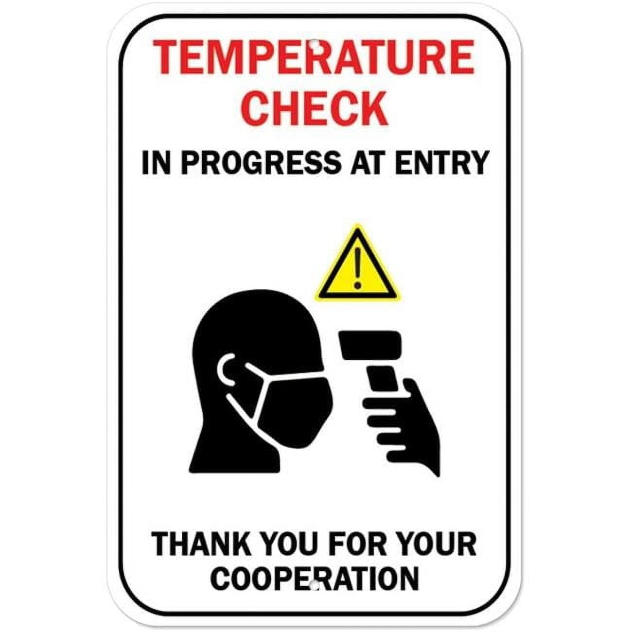 Public Safety Sign - Temperature Check In Progress At Entry - Walmart.com
