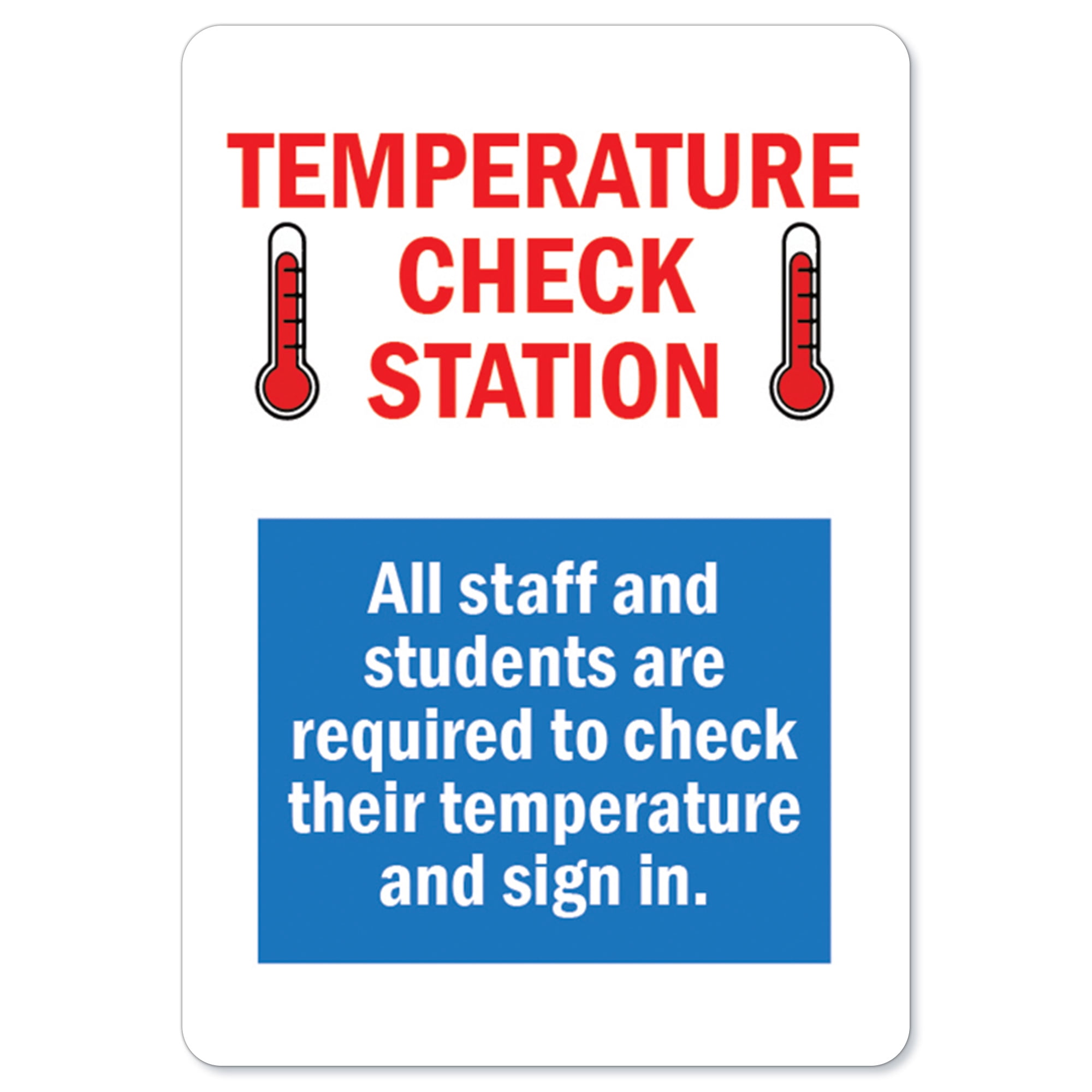 Public Safety Sign - Temperature Check Station | Peel And Stick Wall ...