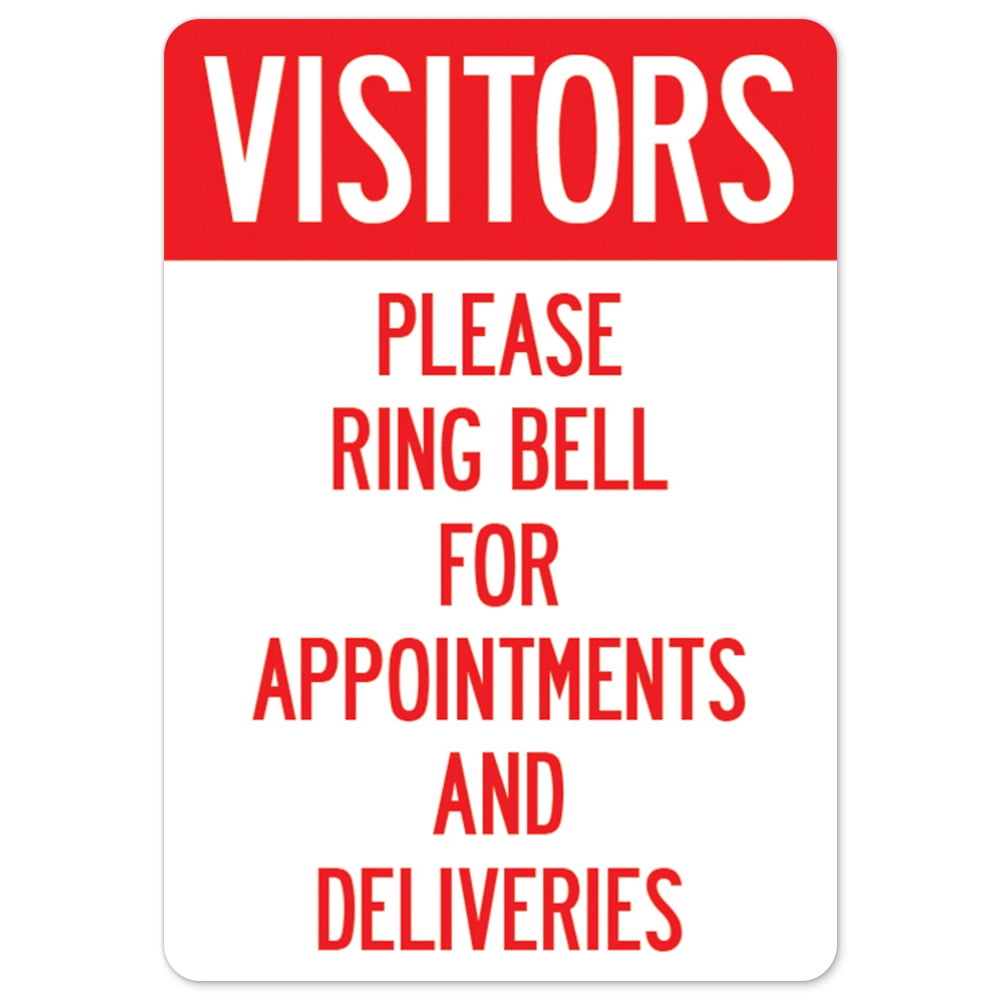Public Safety Sign - Visitors Please Ring Bell For Appointments And ...