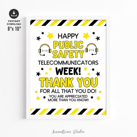 Public Safety Telecommunicators Week Sign Printable, Telecommunicators ...