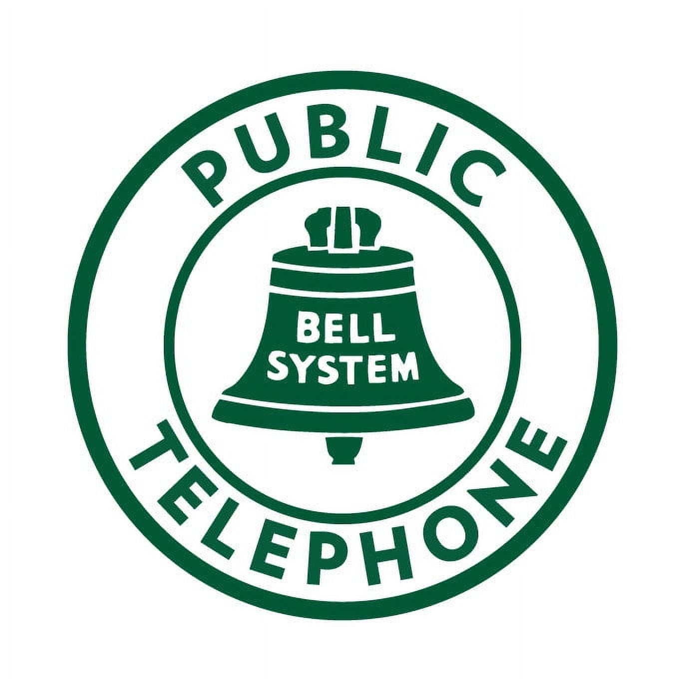 Public Telephone Bell System Vinyl Sticker - Large - Forest Green ...