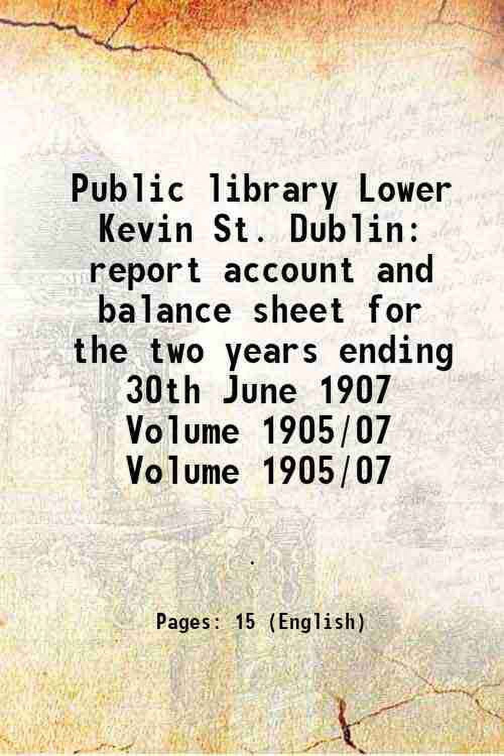 Public library Lower Kevin St. Dublin report account and balance sheet ...