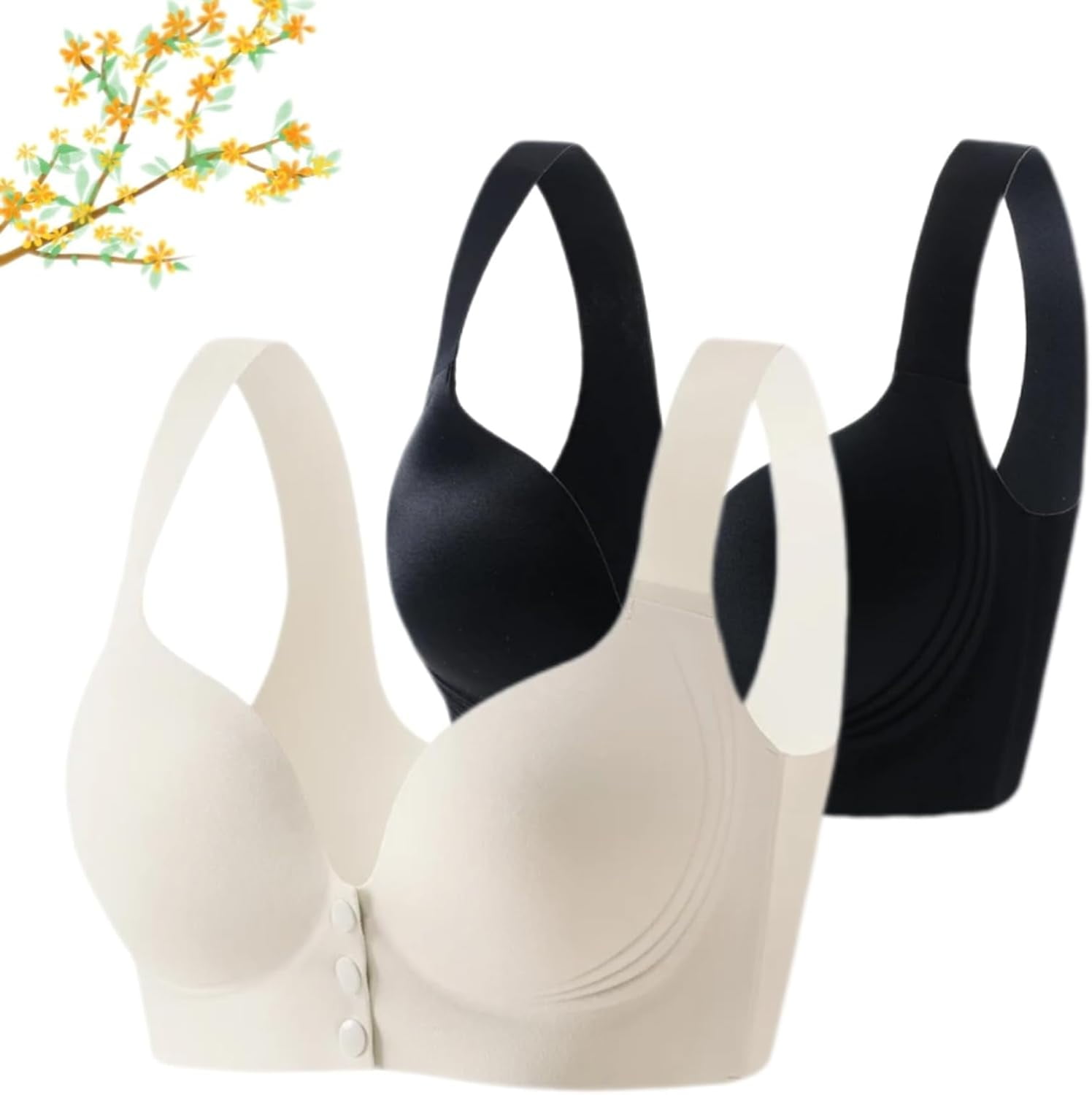 Pubyfun Grishay Front Button Lift Bra, Bra, Snap Front Hook Bras ...