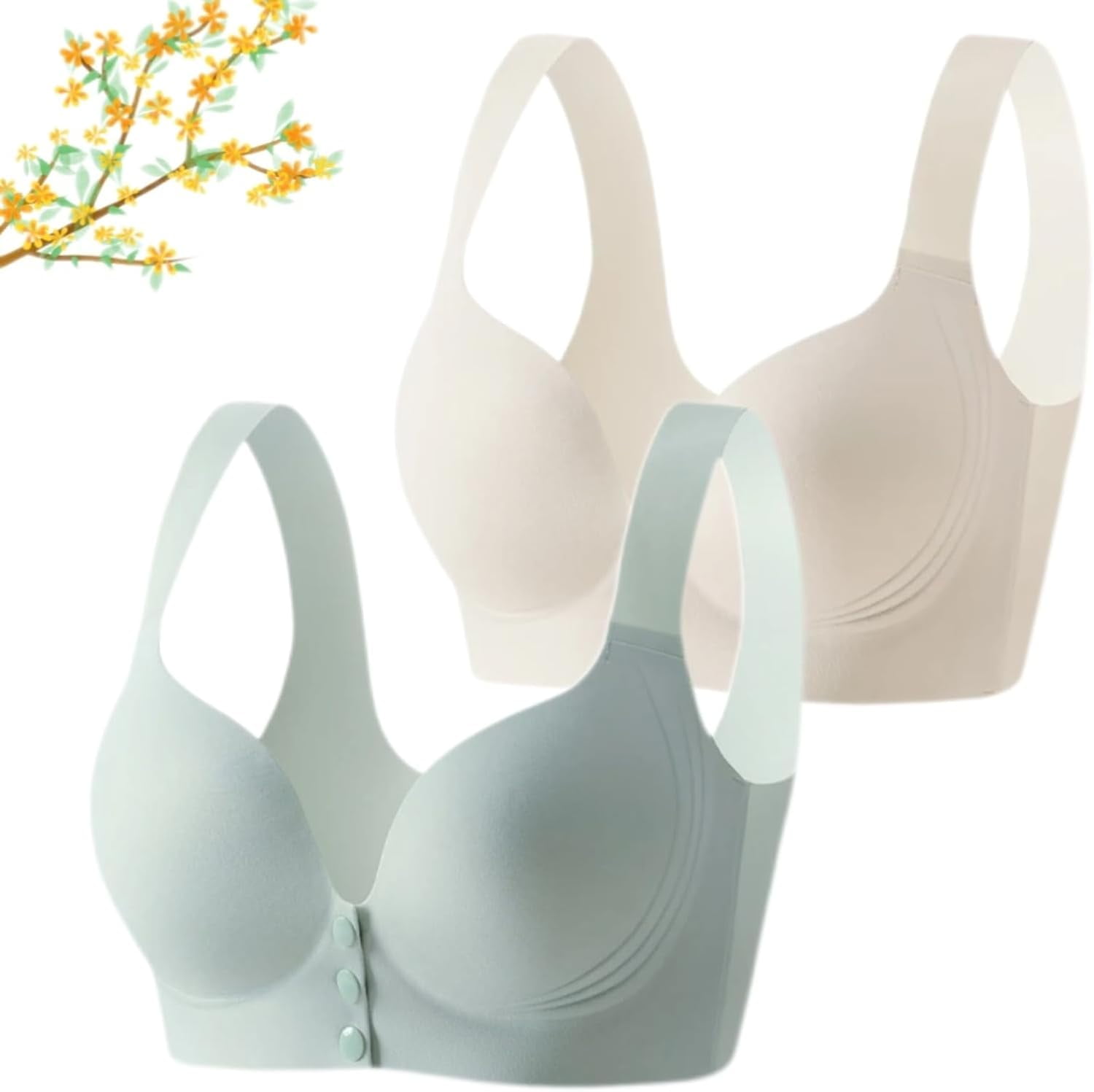 Pubyfun Grishay Front Button Lift Bra, Bra, Snap Front Hook Bras ...
