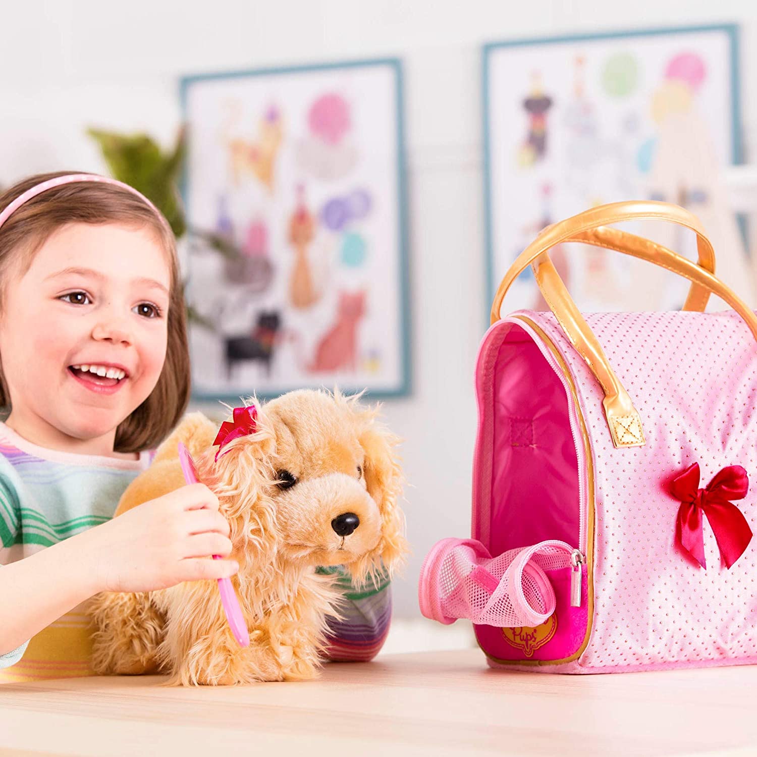 First & Main Plush Stuffed Pink Giraffe, 8-1/2" Sitting Position ...