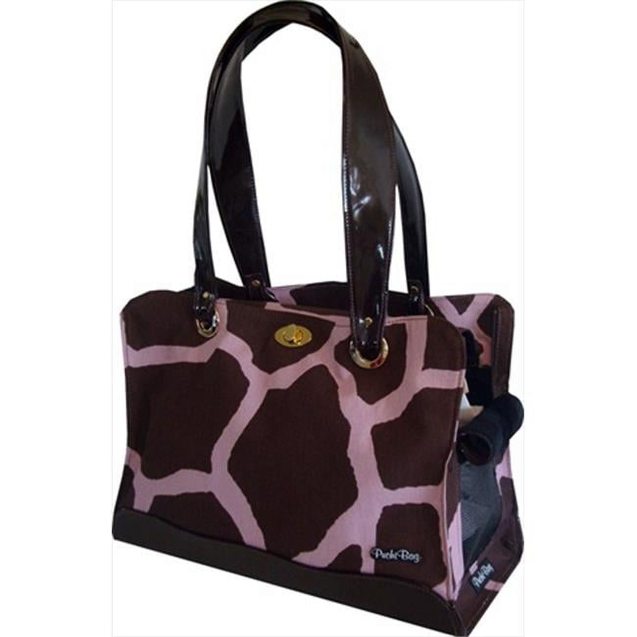 PuchiBag 18-BB-PC Bisou-Bisou Pink Giraffe Pet Bag Chocolate and Pink ...