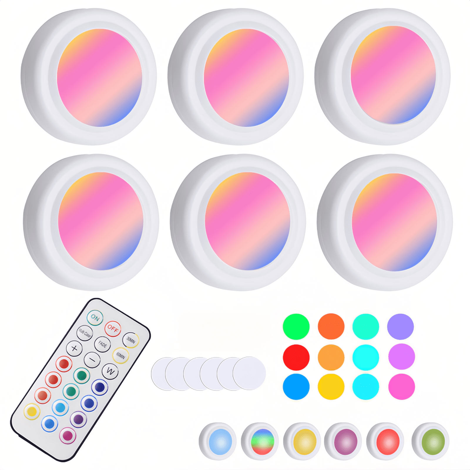 Puck Lights,13 Colors Changeable LED Puck Lightings, LED Lights for ...