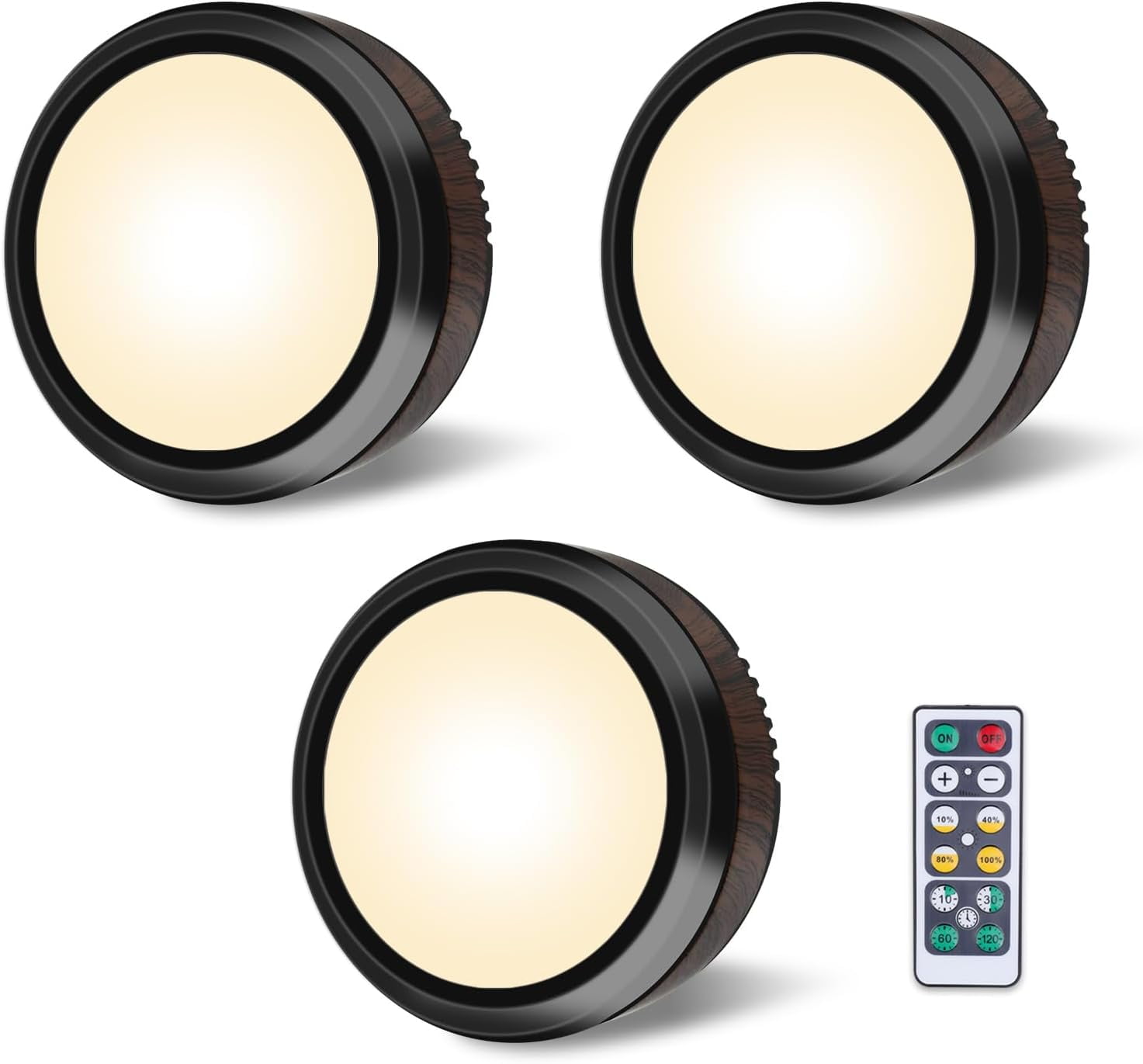 Puck Lights with Remote,Battery Operated Under Cabinet Lights LED ...