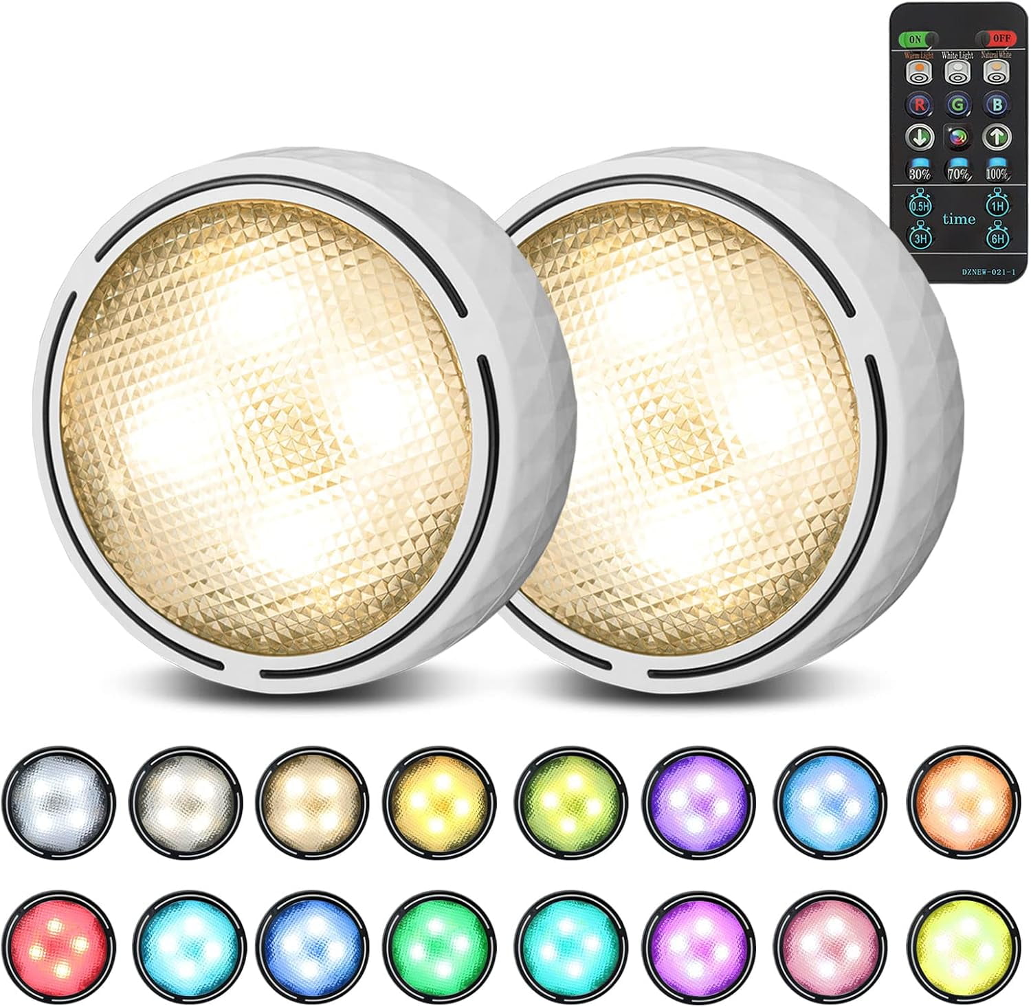 Puck Lights with Remote Battery Operated ED Under Cabinet Lighting ...