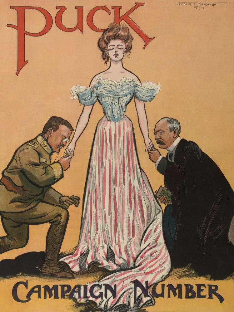 Puck Magazine Cover About The 1904 Us Presidential Election. It Shows ...