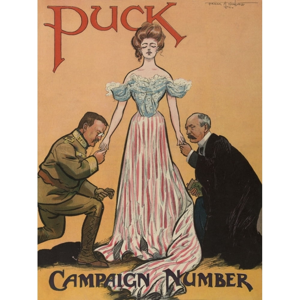 Puck Magazine Cover About The 1904 Us Presidential Election. It Shows ...