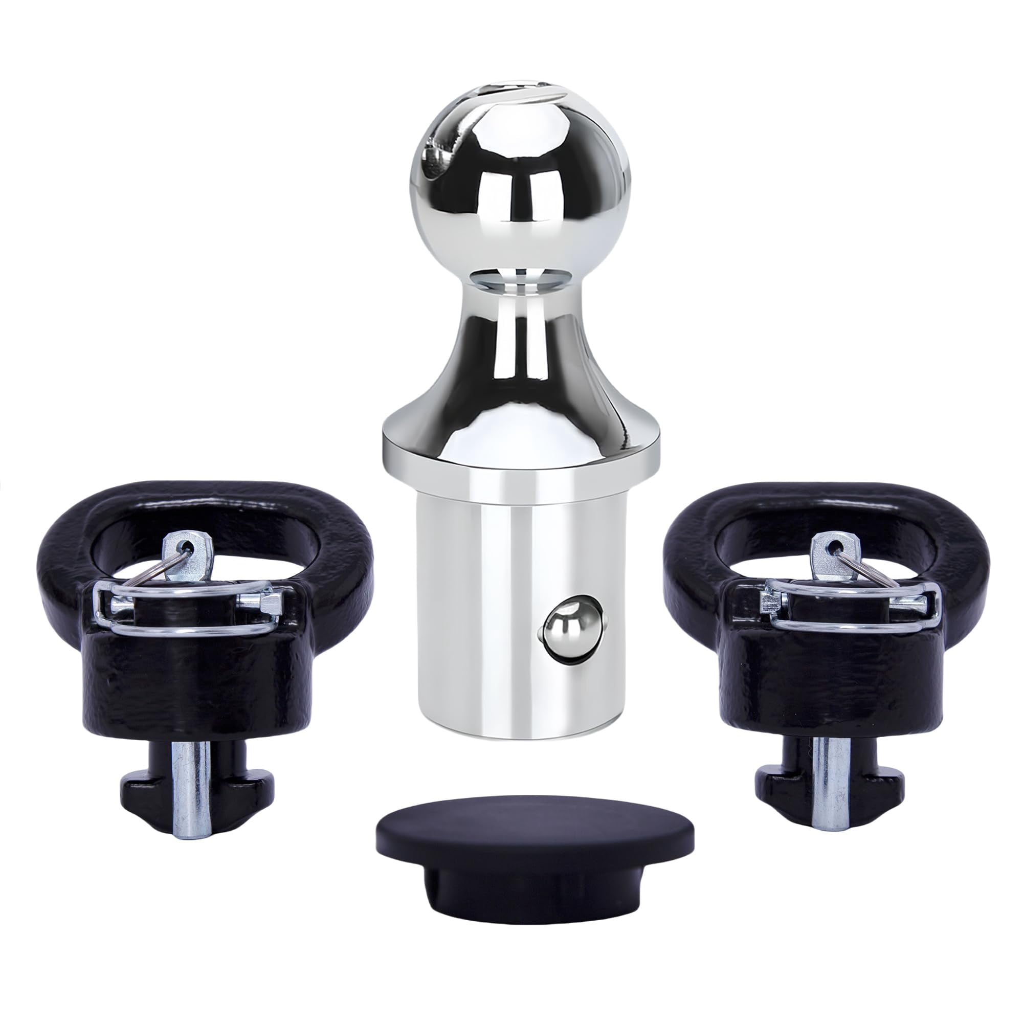 Puck System Gooseneck Hitch Ball Kit with 2 Gooseneck Safety Chain ...