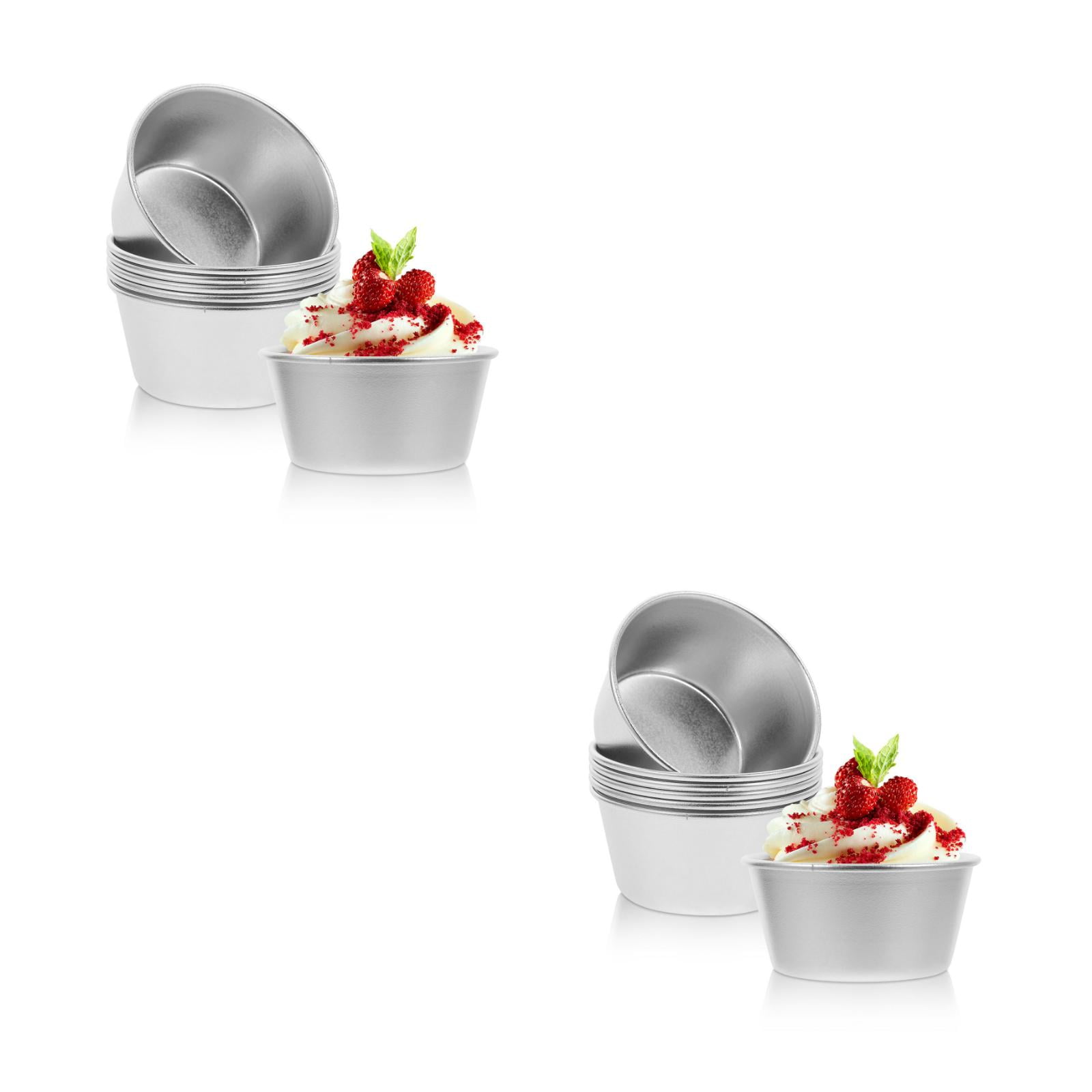 Pudding Cups,12 Pcs Round Non-Stick Pudding Cups Heat Resistant Pudding ...