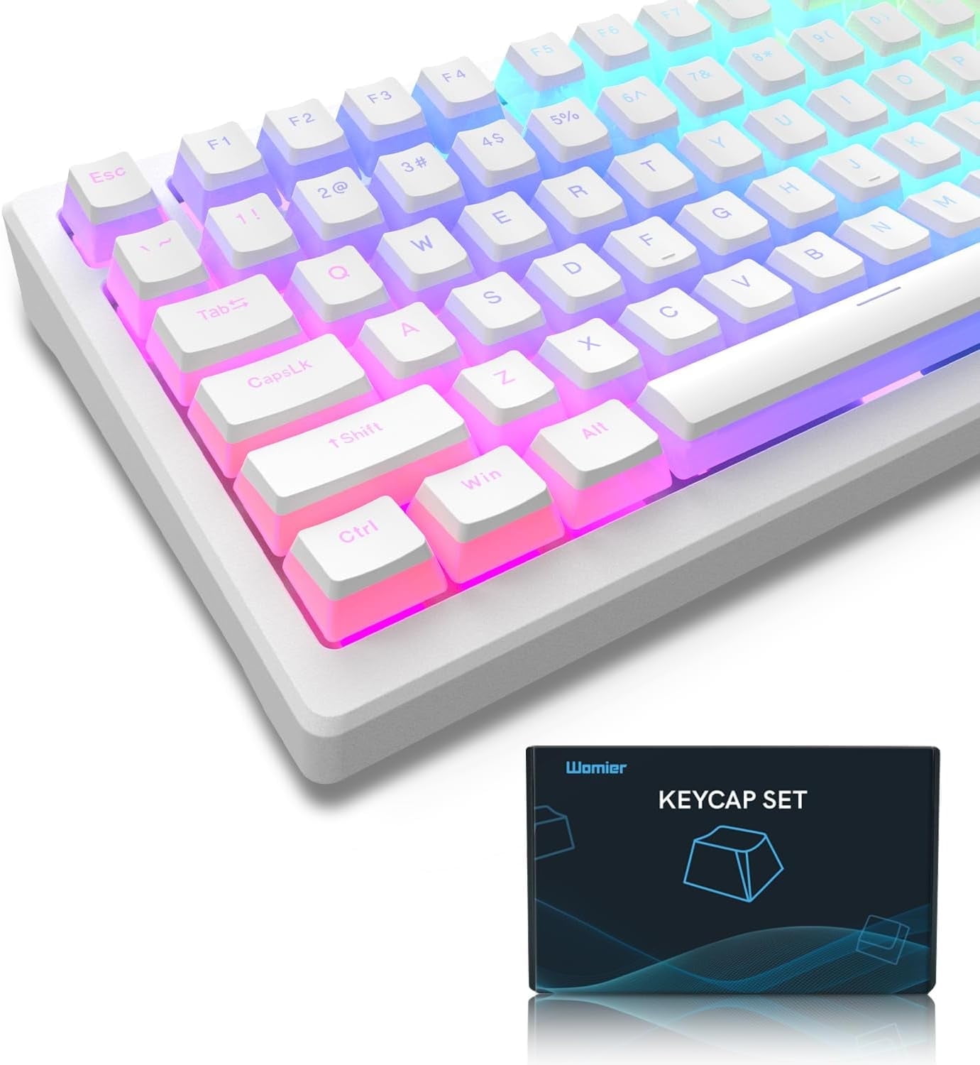 Pudding Keycaps, PBT Shine Through Keycaps 165 Keys Set Custom Key caps ...
