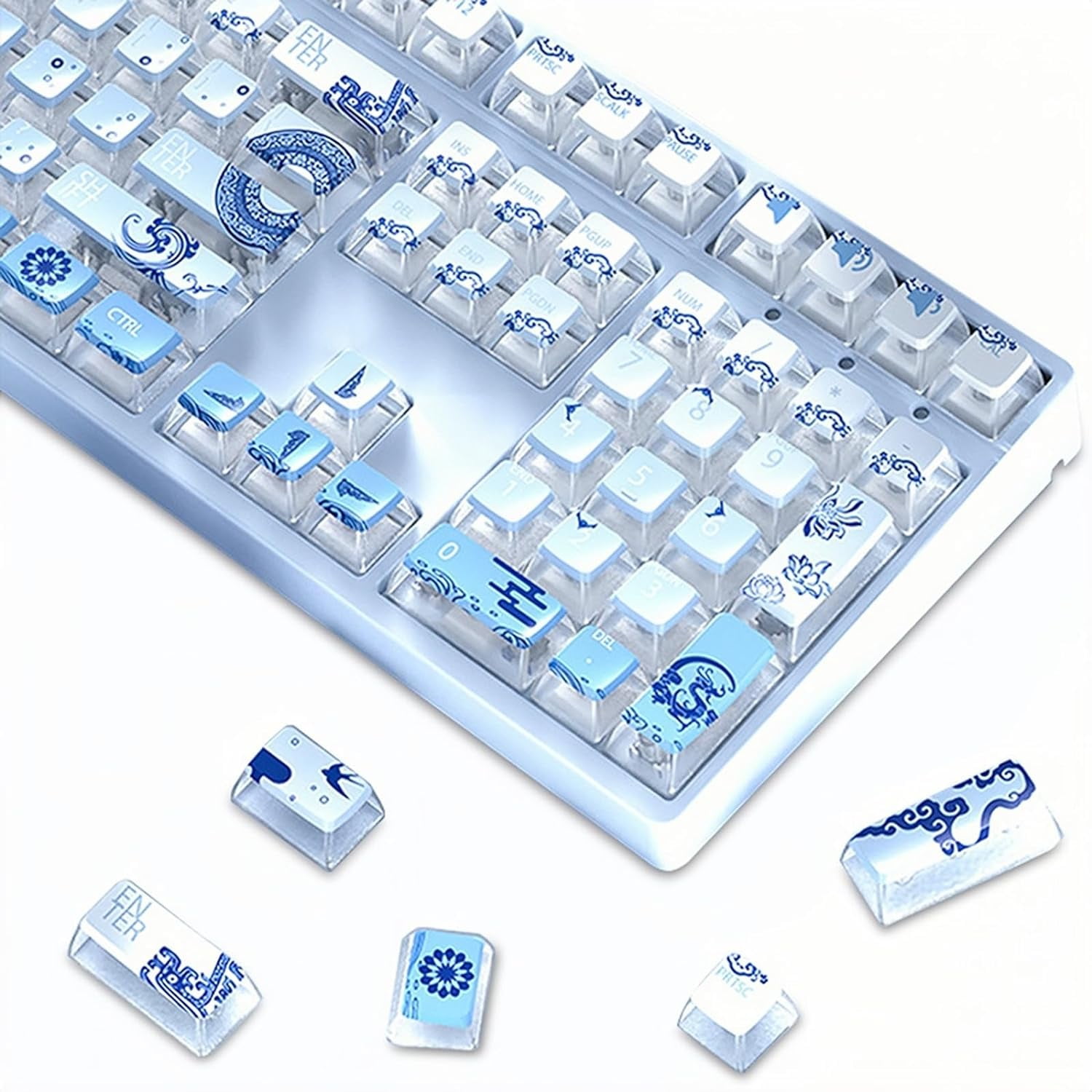 Pudding Keycaps Set,Double Shot Pbt Dye-Sub Custom Keycap Asa Profile ...