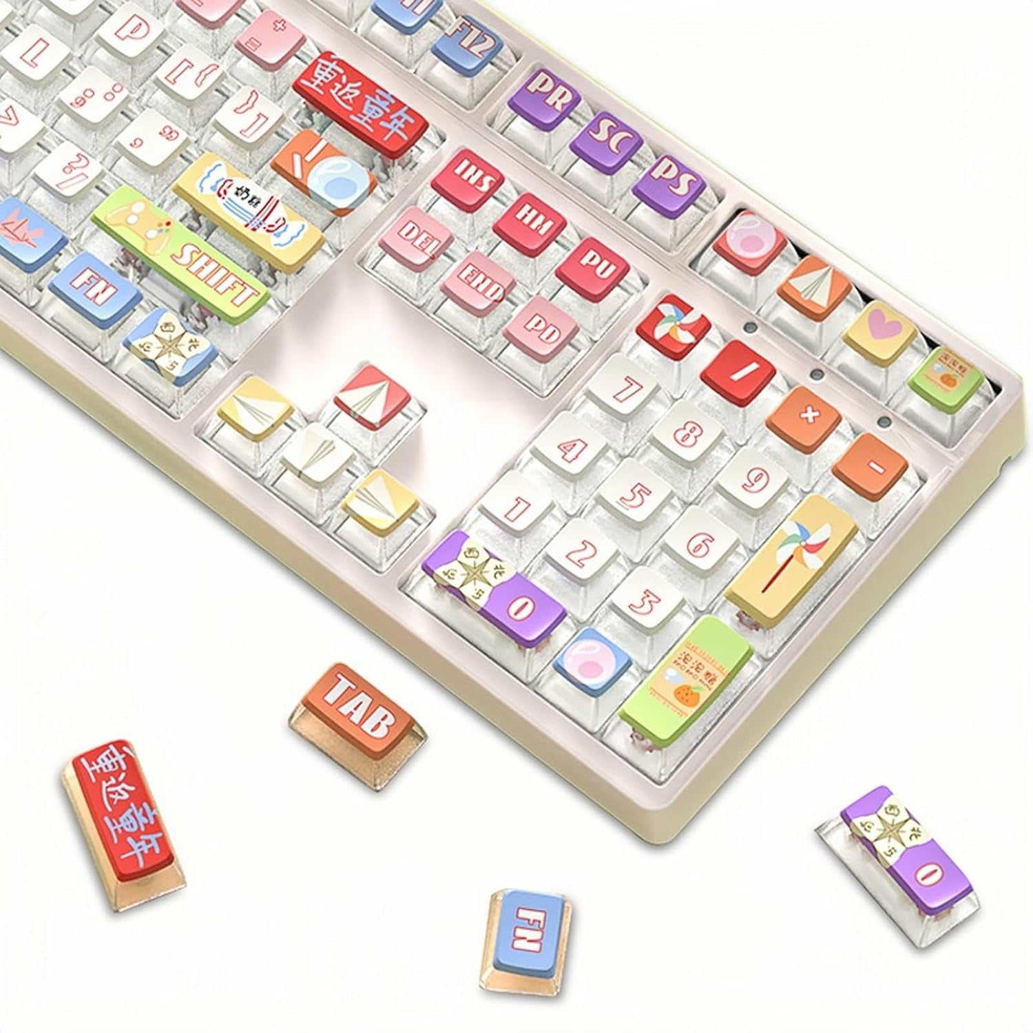 Pudding Keycaps Set,Double Shot Pbt Dye-Sub Custom Keycap Asa Profile ...
