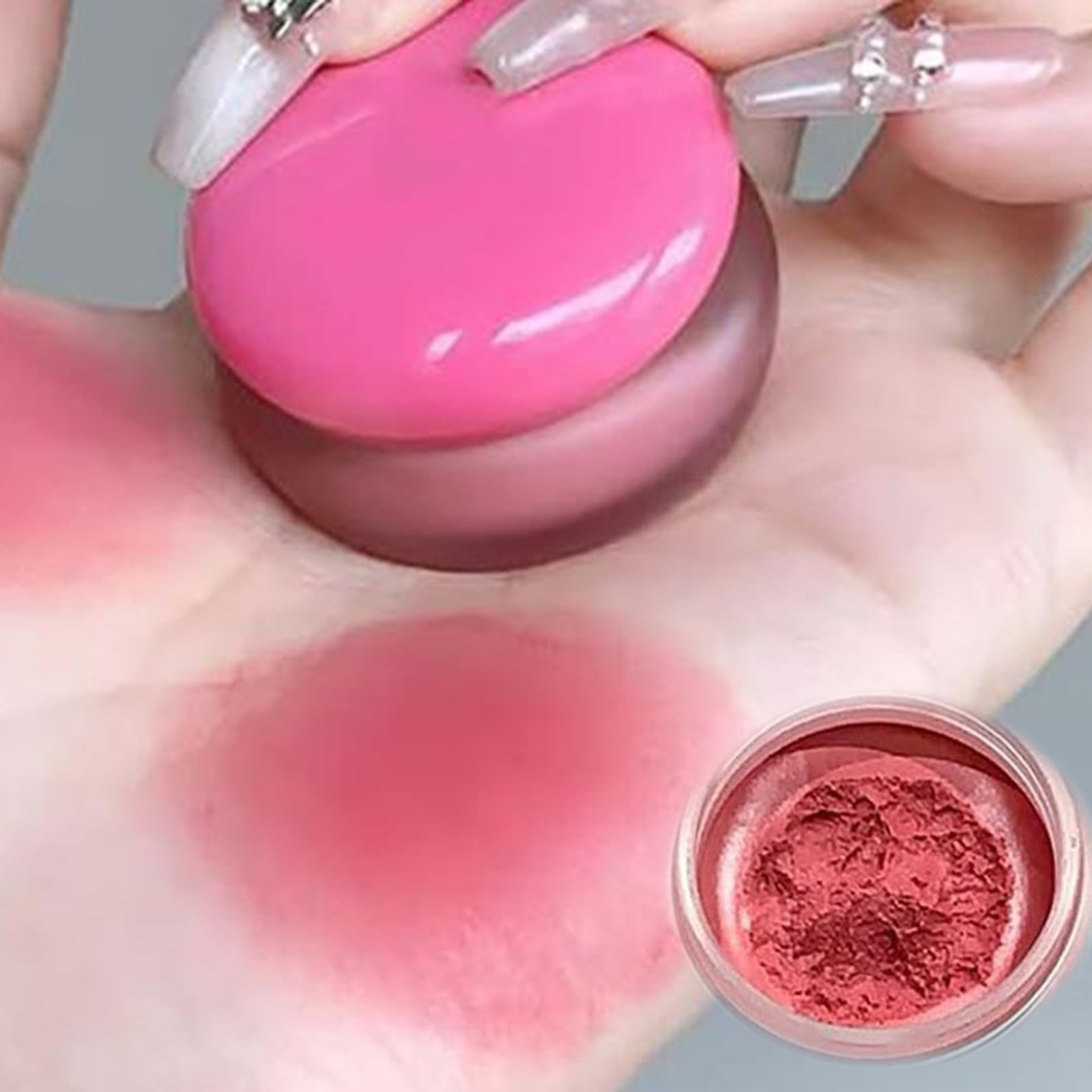 Pudding Pot,Blush Stick for Eyes,Cheek and Lips,Multi-Purpose Pots with Smudging Make-up,Blush ...