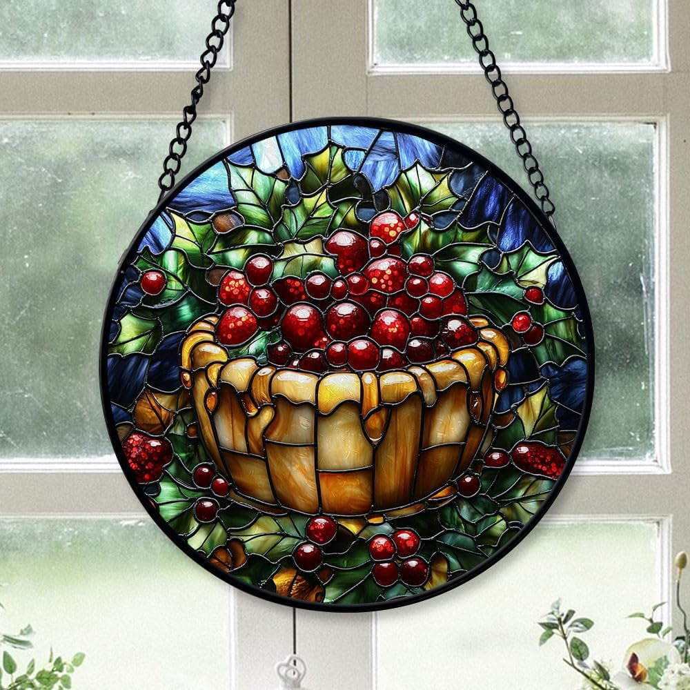 Pudding Stained Glass Suncatcher Ornament, Pudding, Pudding Stained ...