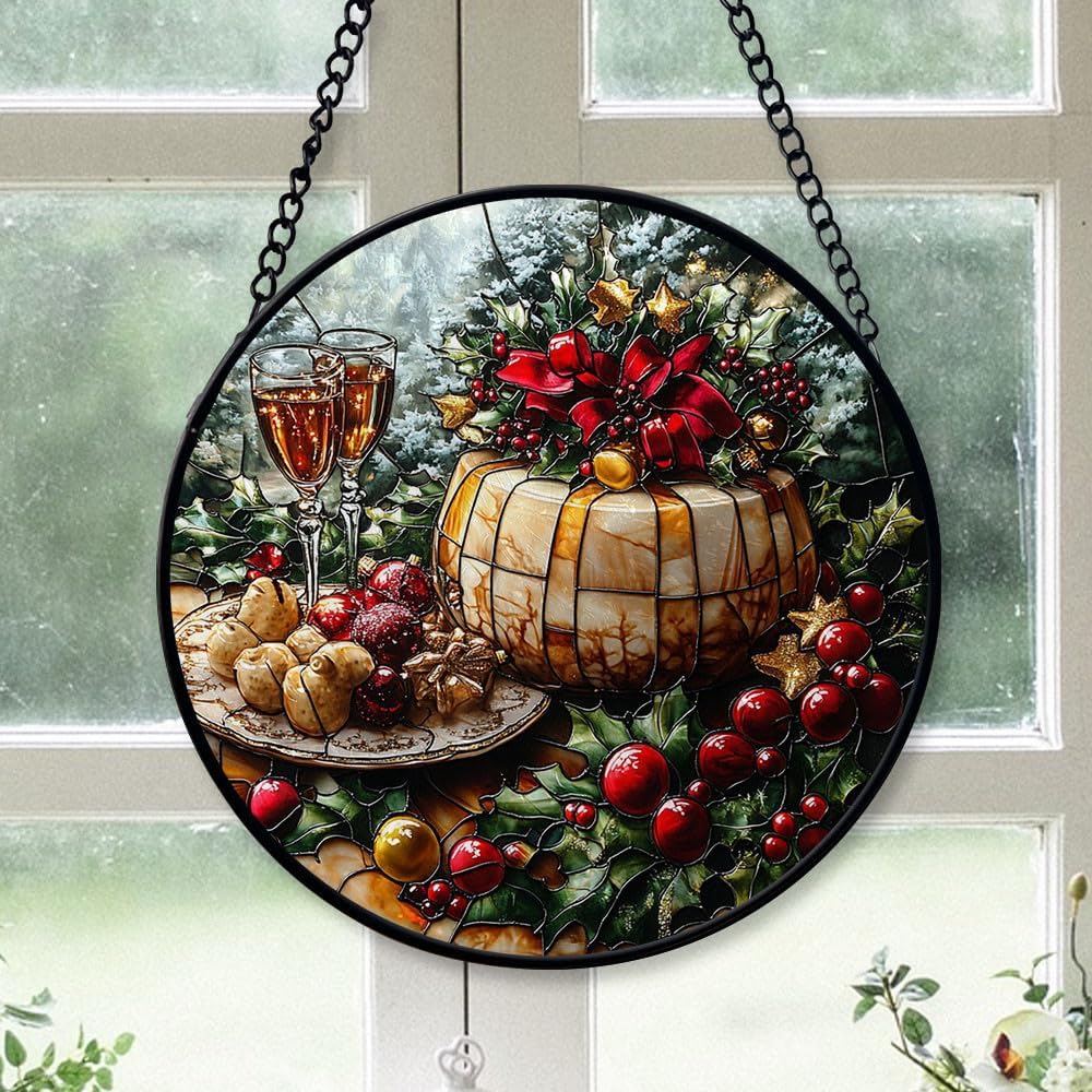 Pudding Stained Glass Suncatcher Ornament, Pudding, Pudding Stained ...