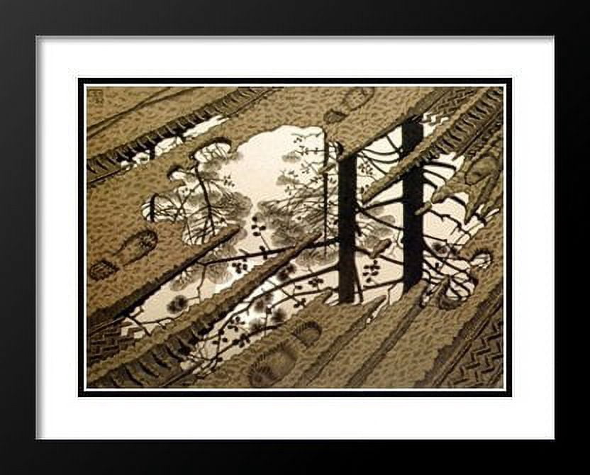 Puddle 25x29 Framed and Double Matted Art Print by M.C. Escher ...